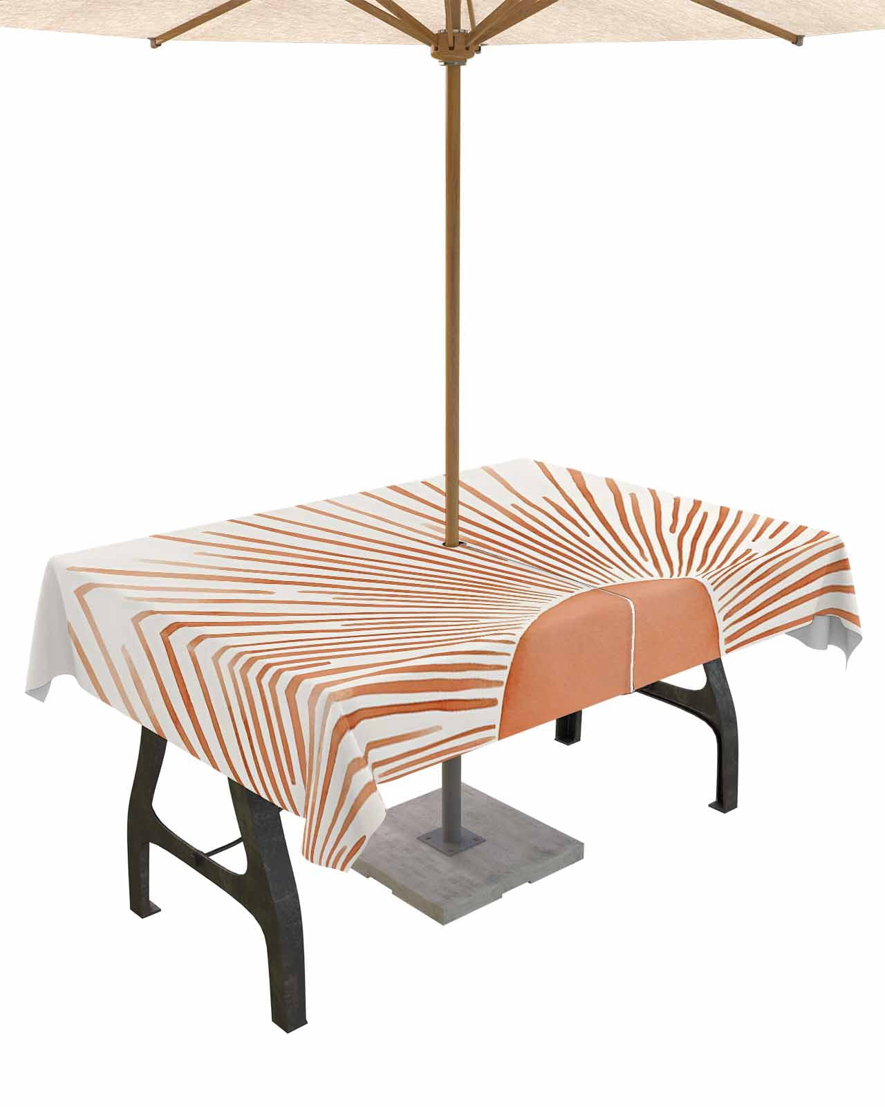 nqOlkjepod Boho Abstract Sun Outdoor Tablecloth with Umbrella Hole ...