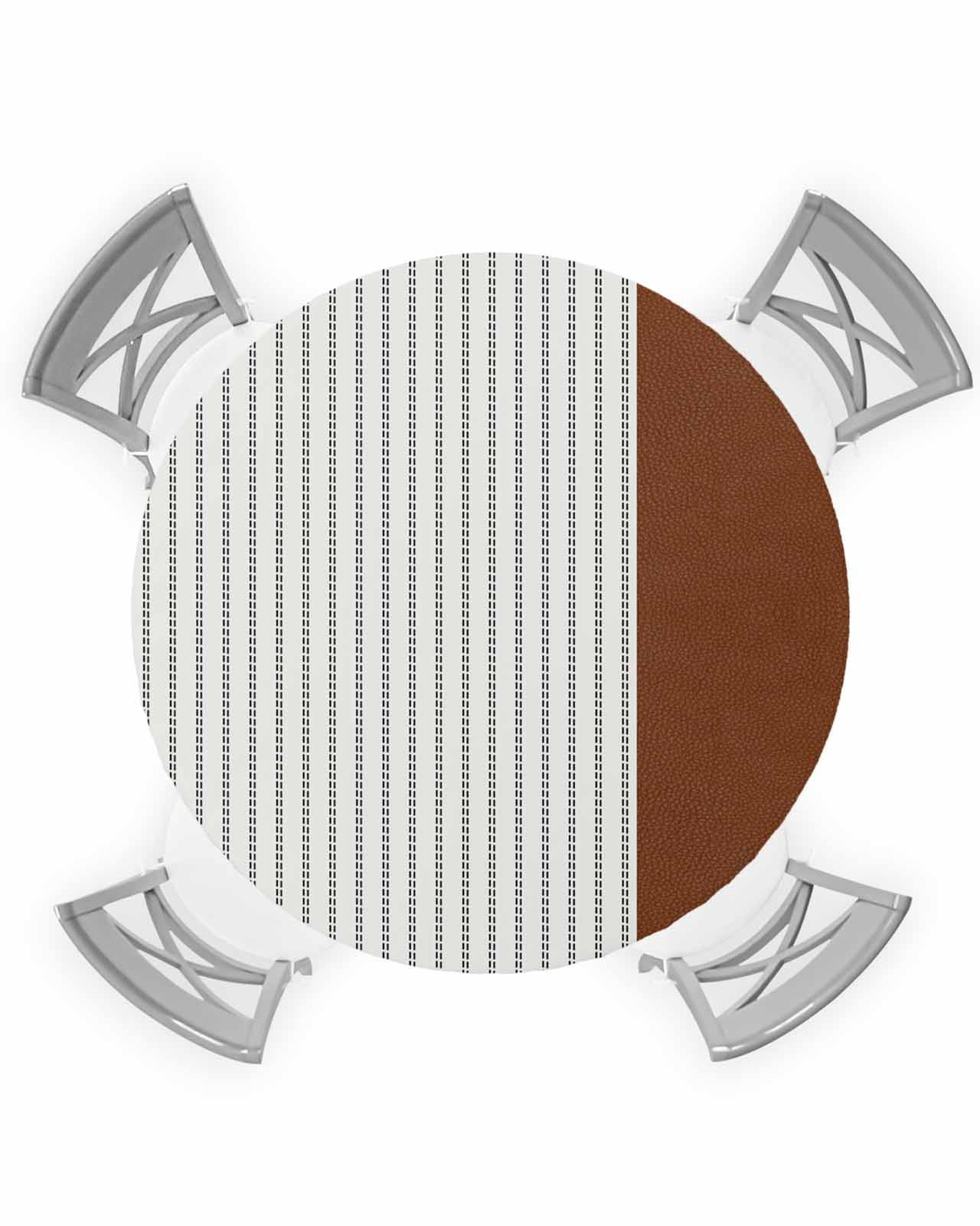 nqOlkjepod Boho Brown Leather Texture Round Tablecloth, Fitted Table ...