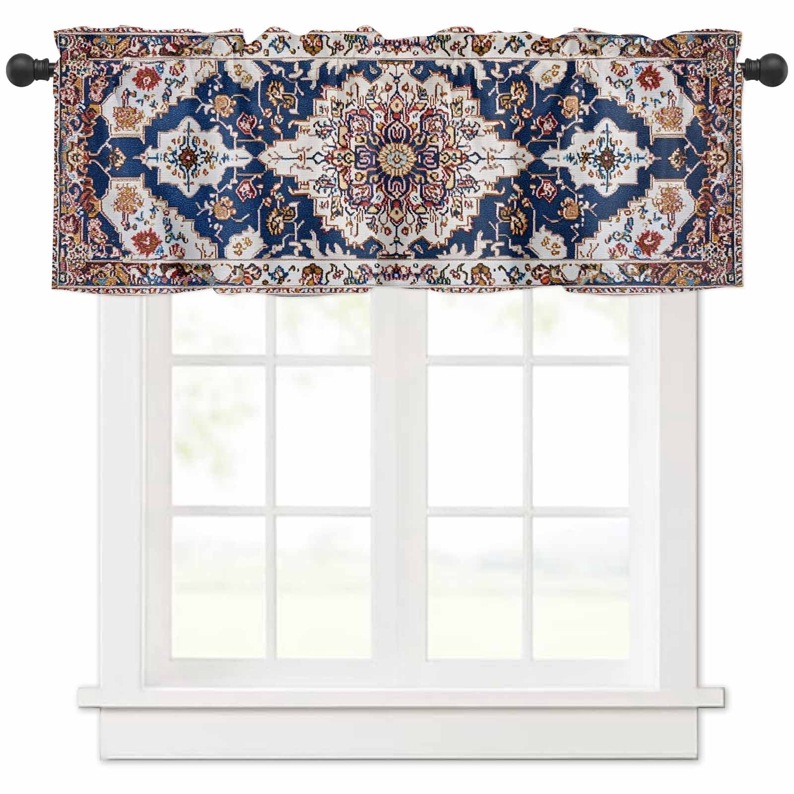 nqOlkjepod Boho Floral Farmhouse Short Window Curtain Valances, Vintage ...