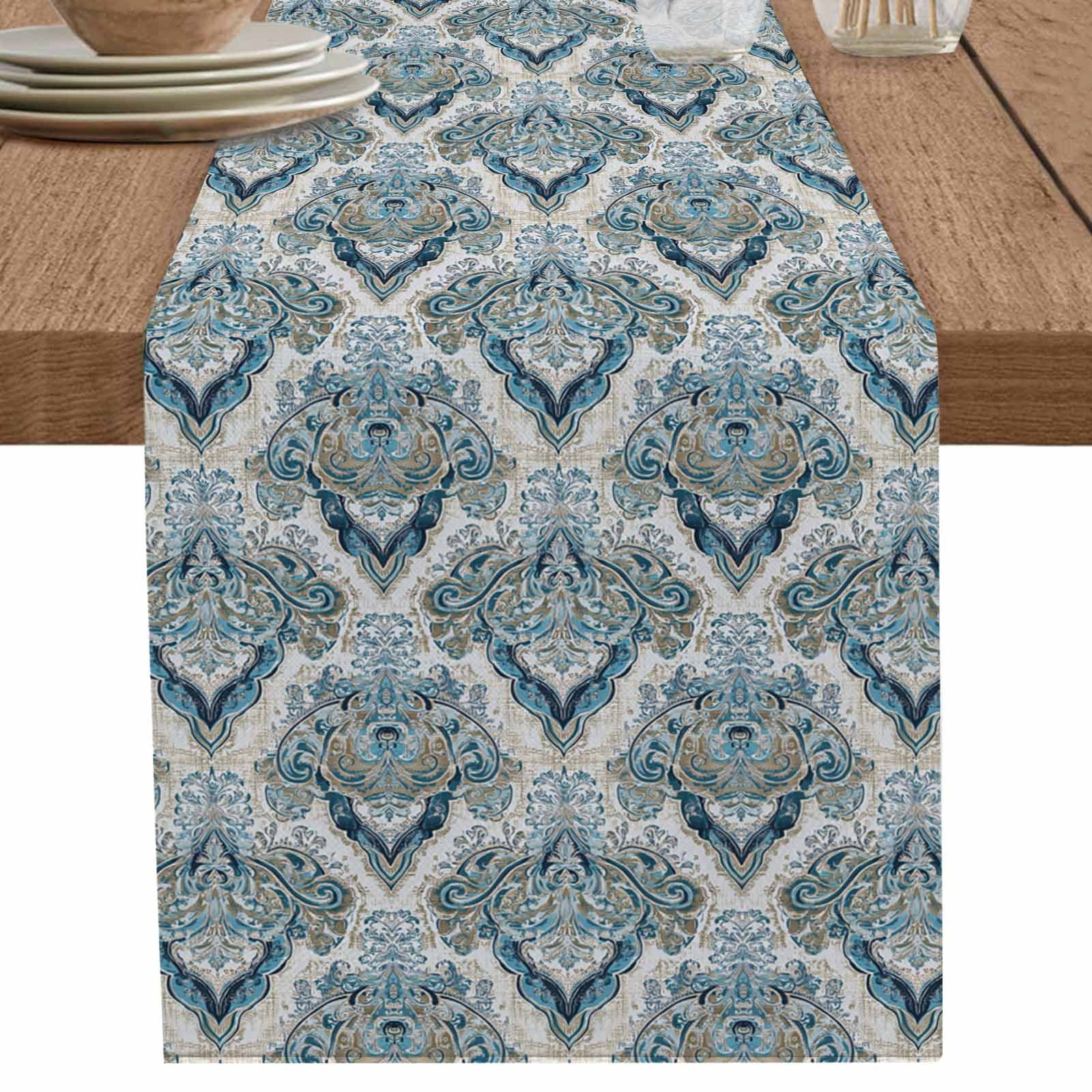 nqOlkjepod Boho Floral Table Runner 72 Inches Long Farmhouse Dress ...