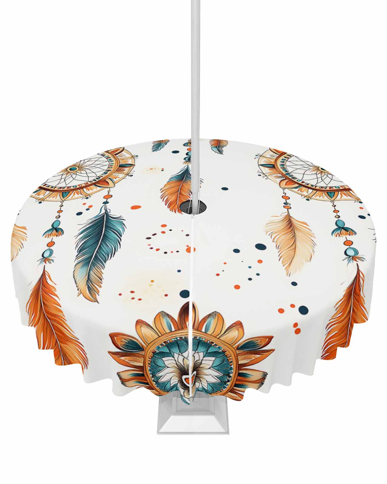 nqOlkjepod Boho Geometric Outdoor Tablecloth with Umbrella Hole ...