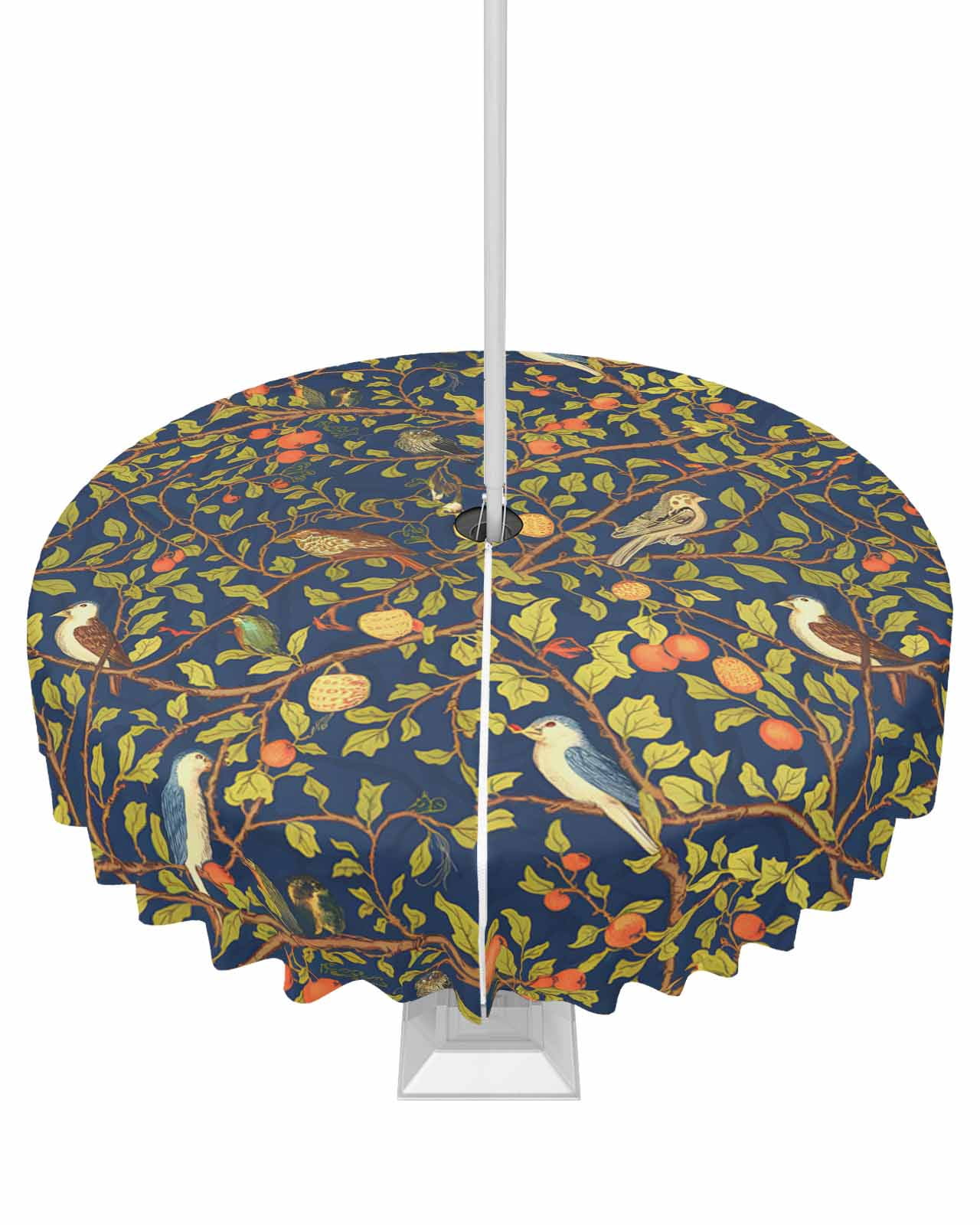 nqOlkjepod Botanical Birds Outdoor Tablecloth with Umbrella Hole ...