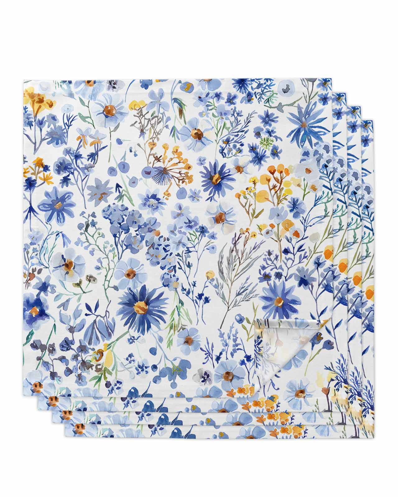 nqOlkjepod Botanical Floral Cloth Napkins Set of 4 Reusable Dinner ...
