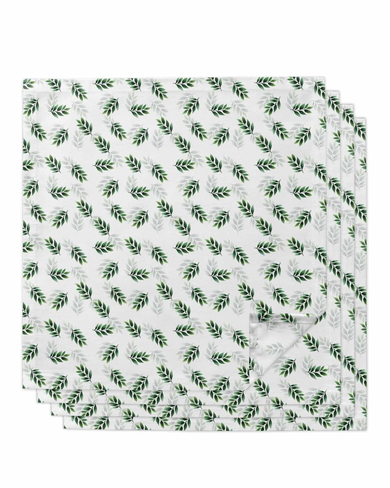 nqOlkjepod Botanical Leaf Cloth Napkins Set of 4 Reusable Dinner ...