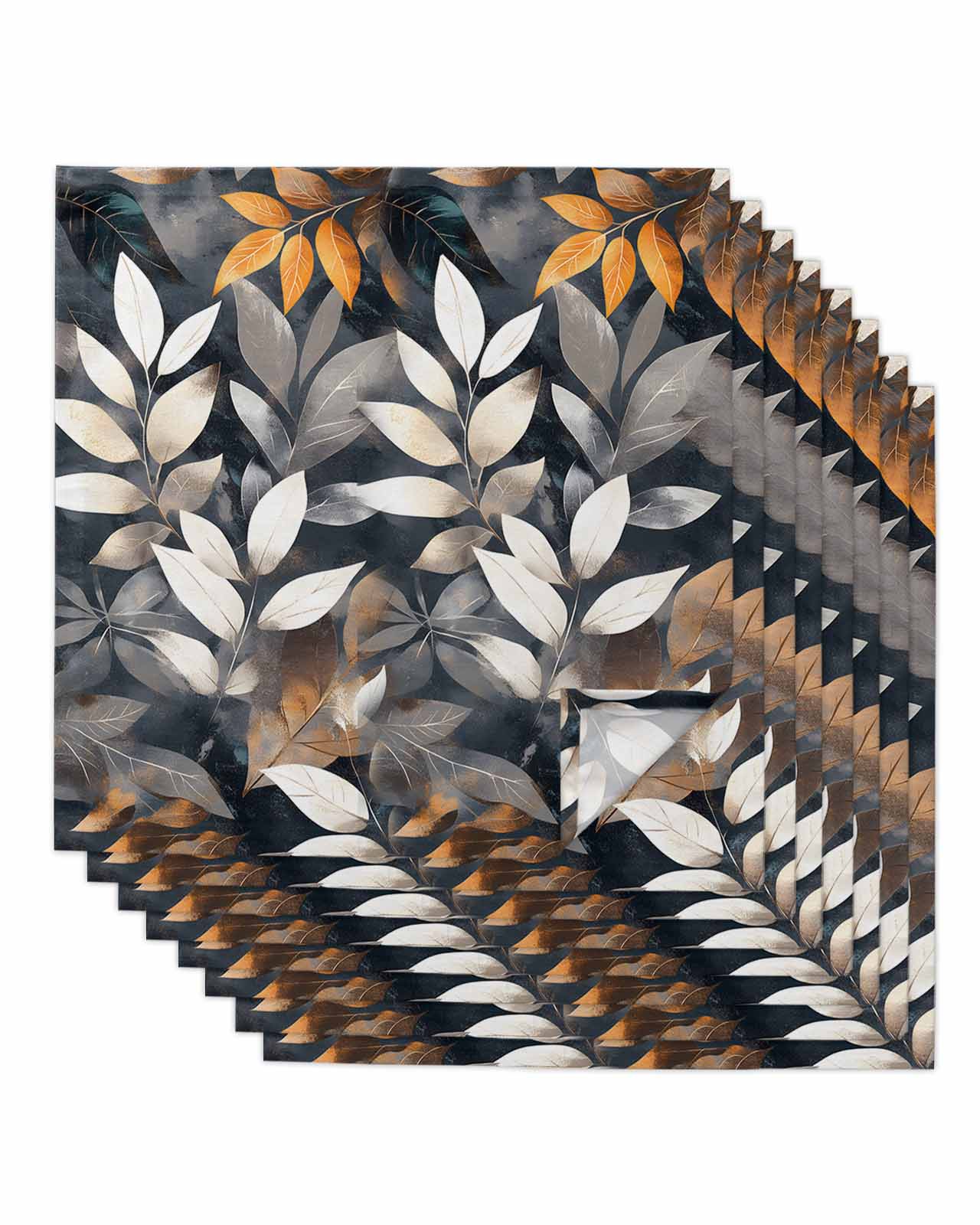 nqOlkjepod Botanical Leaves Cloth Napkins Set of 8 Reusable Dinner ...