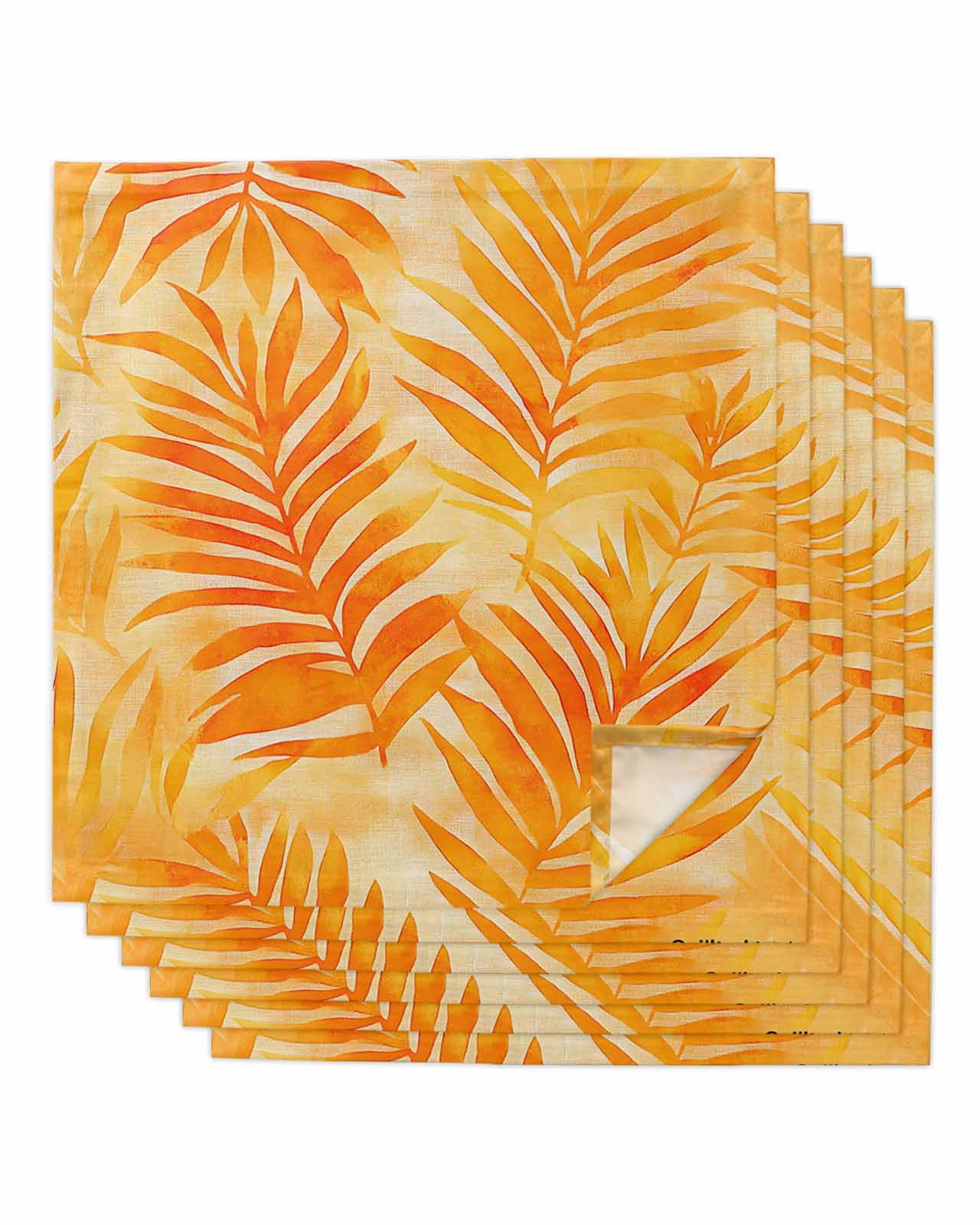 nqOlkjepod Botanical Orange Yellow Cloth Napkins Set of 6 Reusable ...