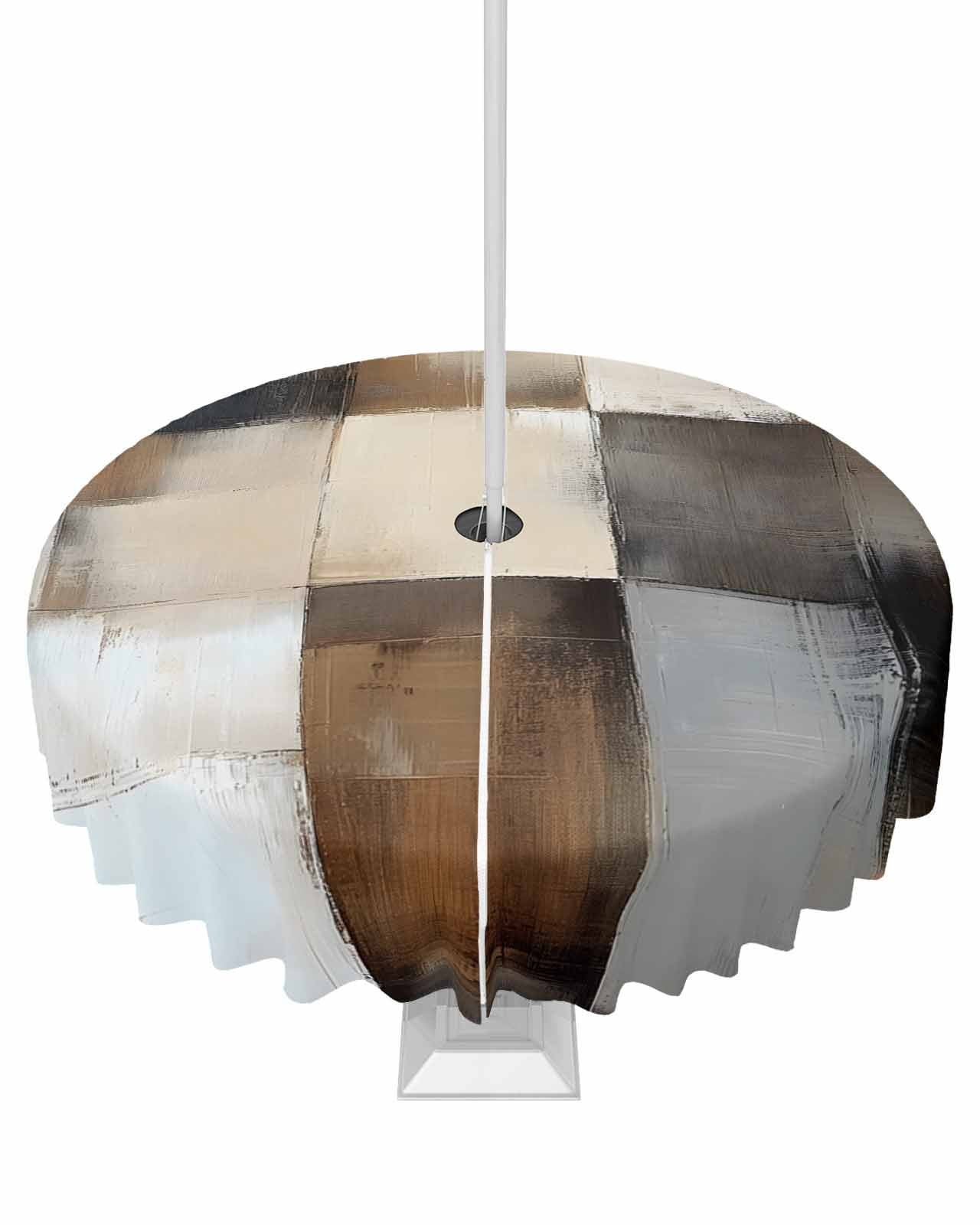 nqOlkjepod Brown Beige Geometric Outdoor Tablecloth with Umbrella Hole ...