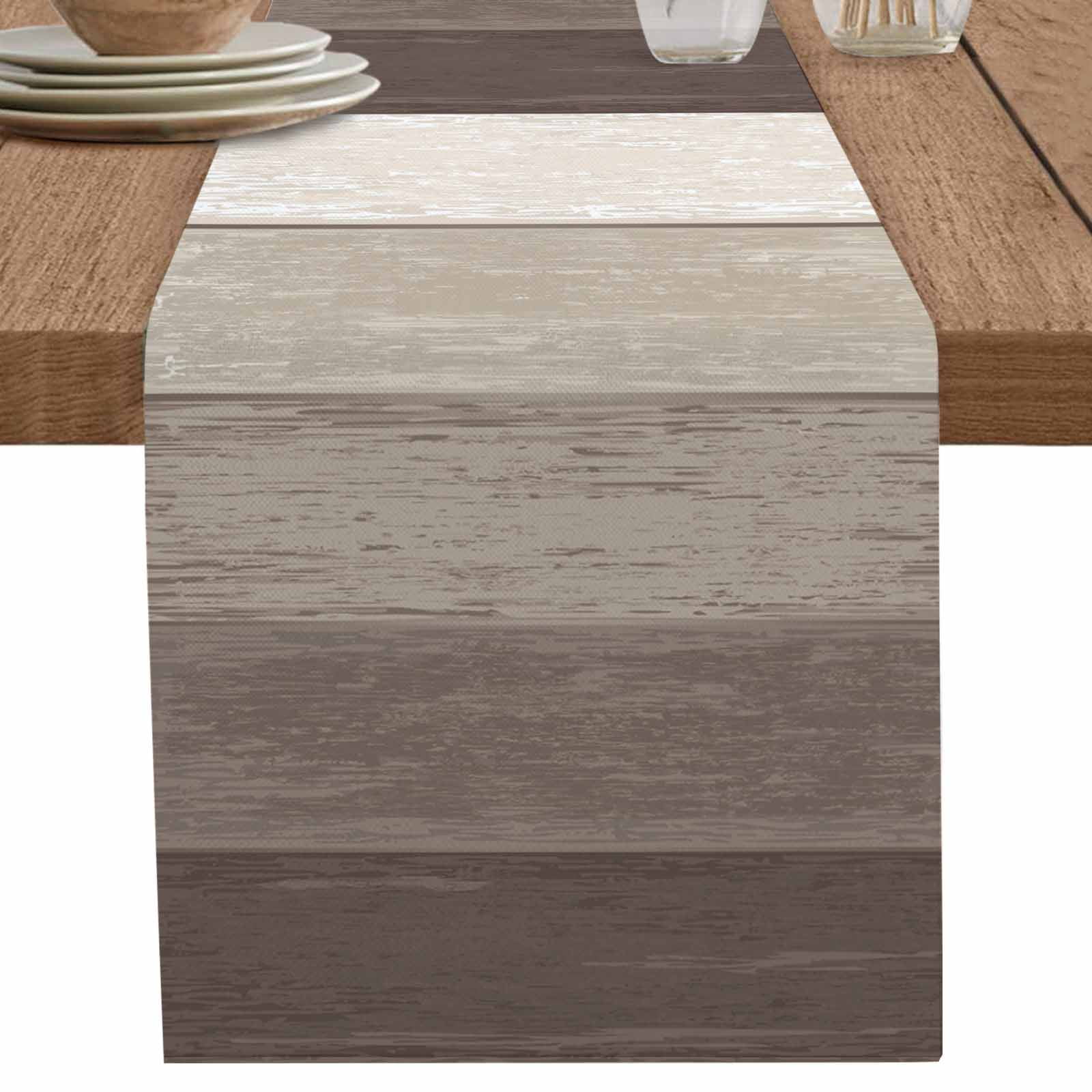nqOlkjepod Brown Beige Ombre Table Runner 36 Inches Long Farmhouse ...