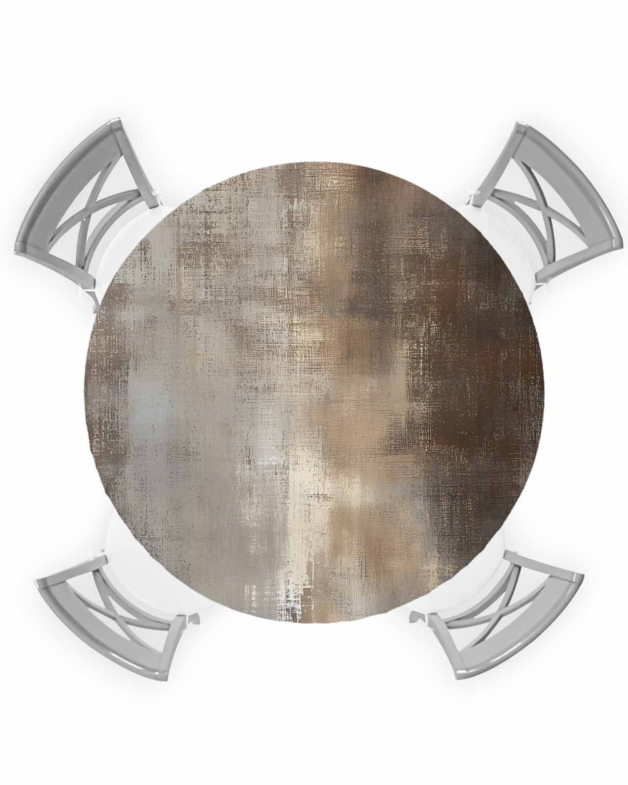 nqOlkjepod Brown Ombre Round Tablecloth, Fitted Table Cover with ...