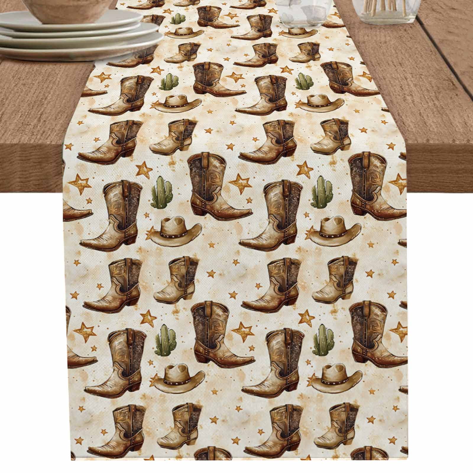 nqOlkjepod Brown Western Cowboy Table Runner 72 Inches Long Farmhouse ...