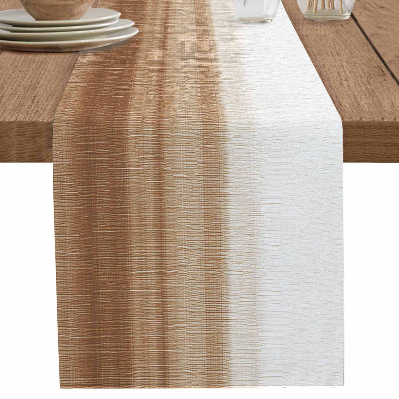 nqOlkjepod Brown White Ombre Table Runner 72 Inches Long Farmhouse ...