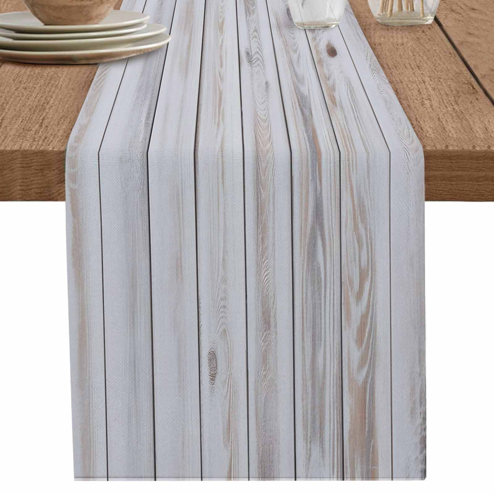 nqOlkjepod Brown Wood Plank Table Runner 108 Inches Long Farmhouse ...