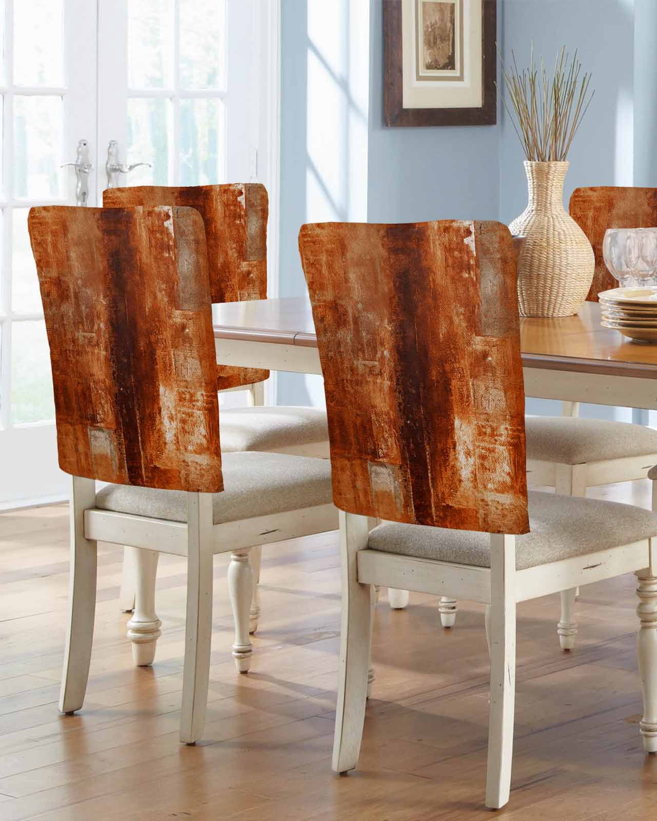nqOlkjepod Burnt Orange Chair Covers Set of 8, Decorative Chair Back ...