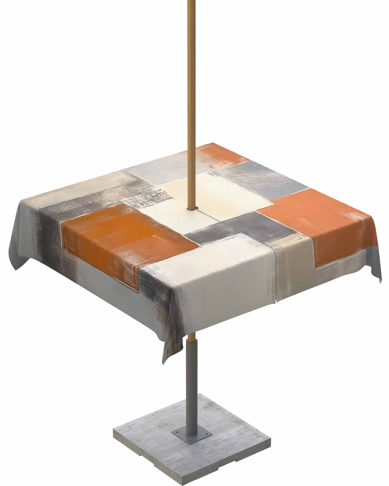 nqOlkjepod Burnt Orange Grey Outdoor Tablecloth with Umbrella Hole ...