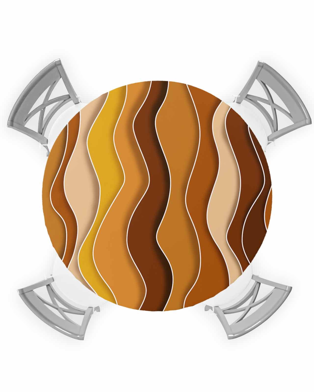 nqOlkjepod Burnt Orange Ombre Round Tablecloth, Fitted Table Cover with ...