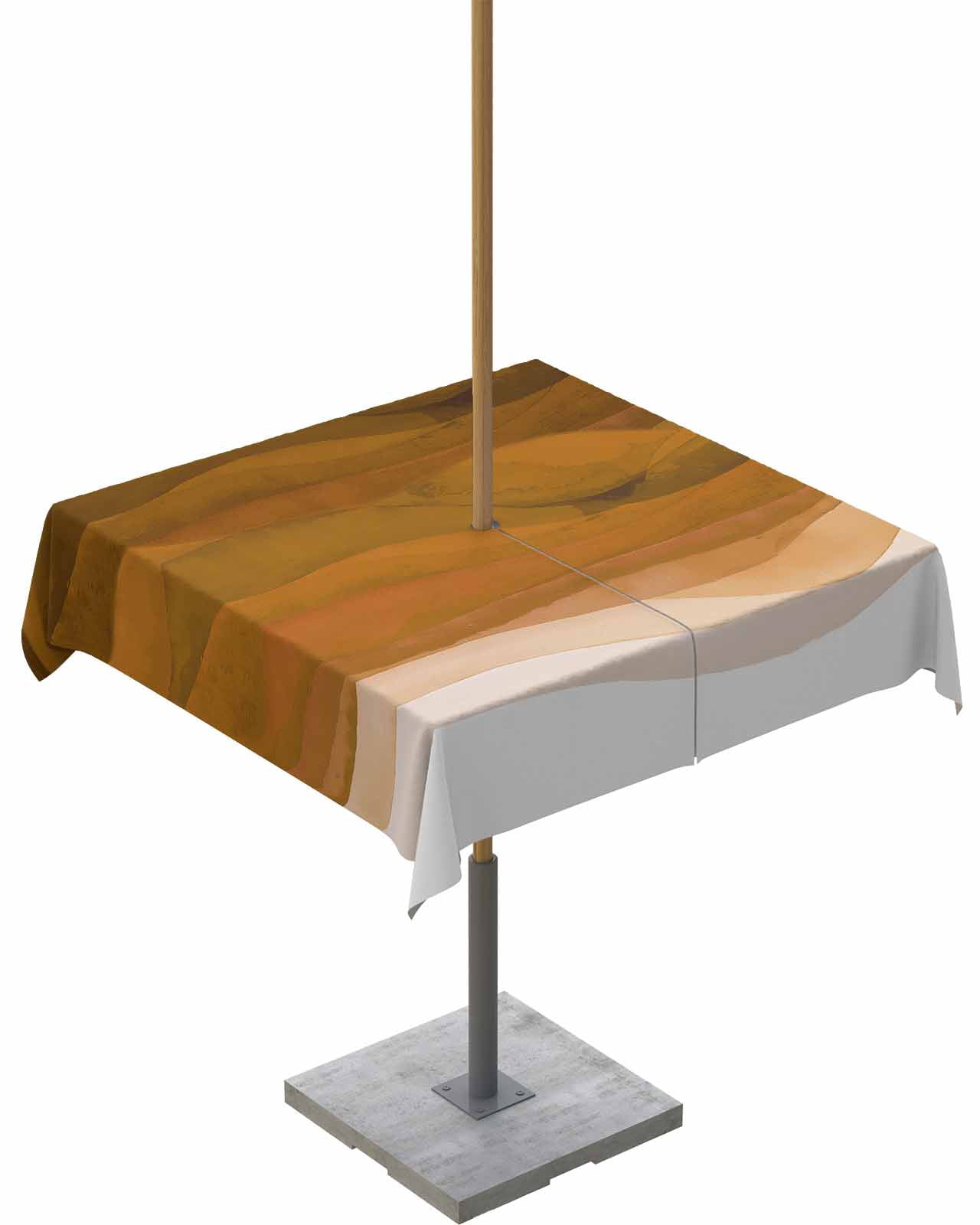 nqOlkjepod Burnt Orange Waves Outdoor Tablecloth with Umbrella Hole ...