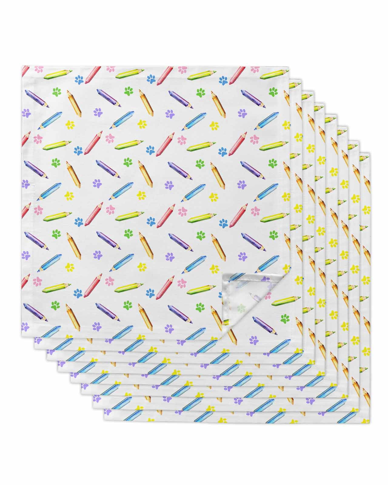 nqOlkjepod Cartoon Cloth Napkins Set of 8 Reusable Dinner Napkins, Cute ...