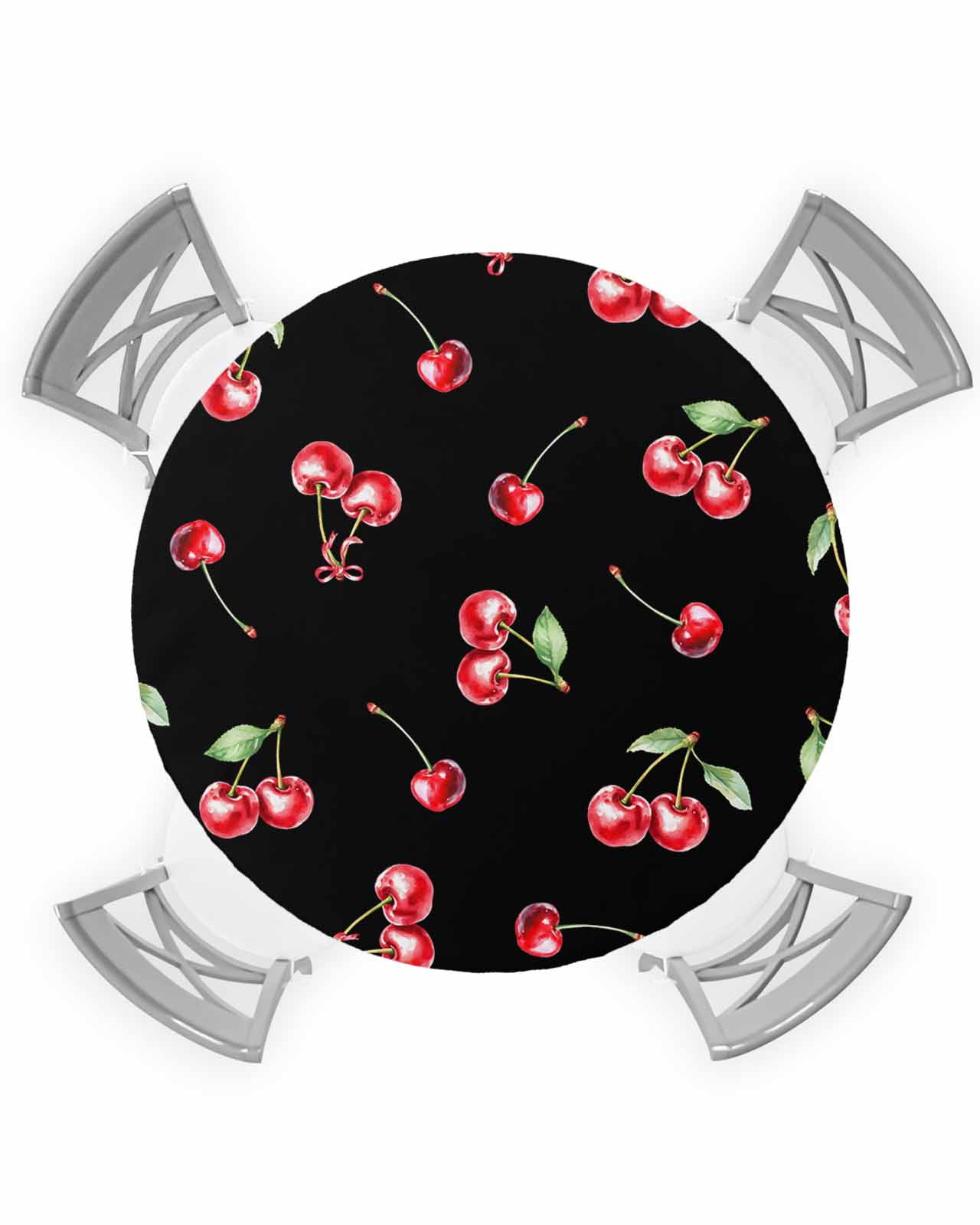 nqOlkjepod Cherry Rustic Round Tablecloth, Fitted Table Cover with ...