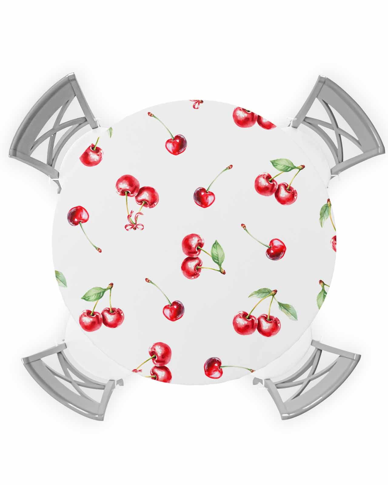 nqOlkjepod Cherry Rustic Round Tablecloth, Fitted Table Cover with ...