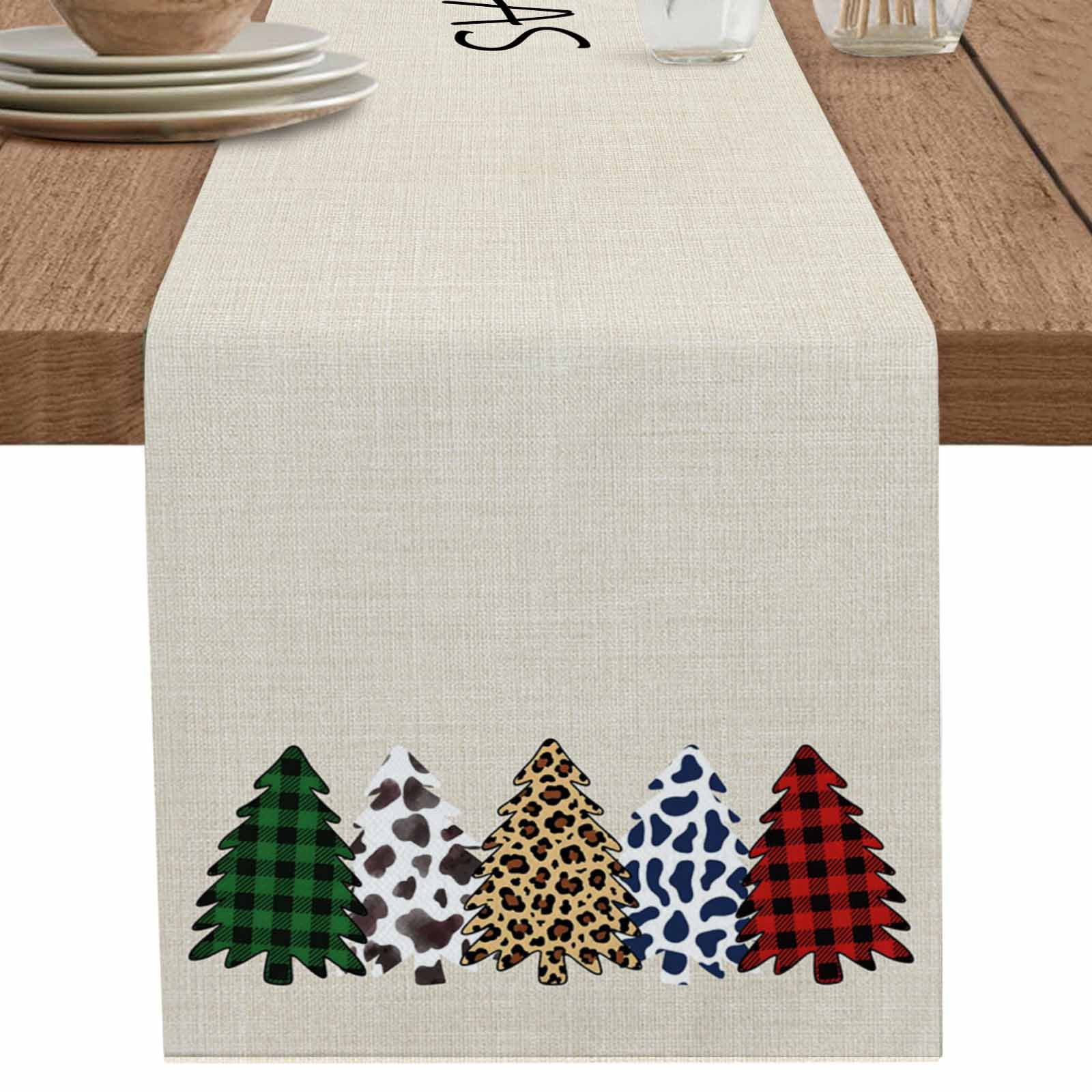 nqOlkjepod Christmas Table Runner 36 Inches Long Farmhouse Dress ...