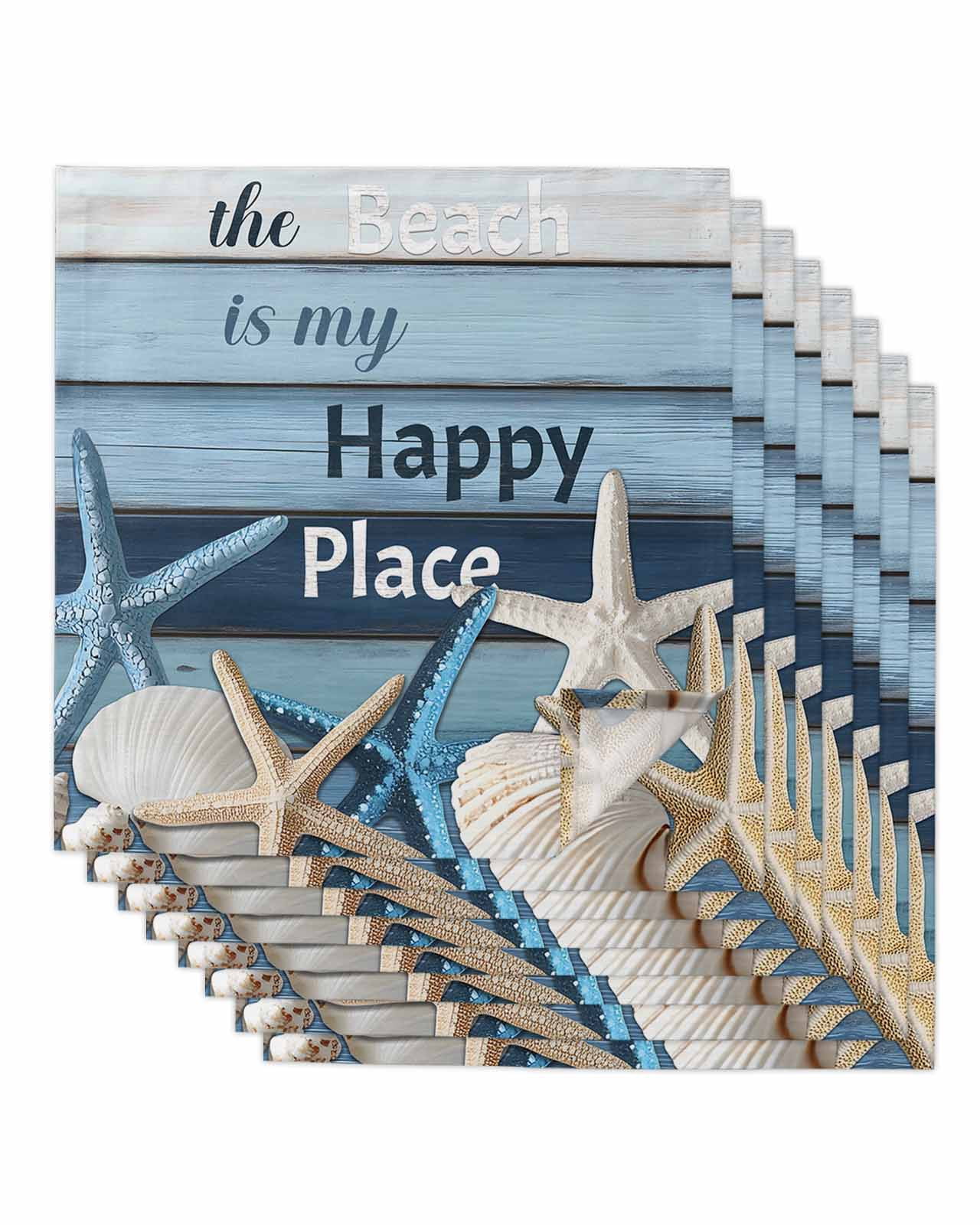nqOlkjepod Coastal Beach Cloth Napkins Set of 8 Reusable Dinner Napkins ...