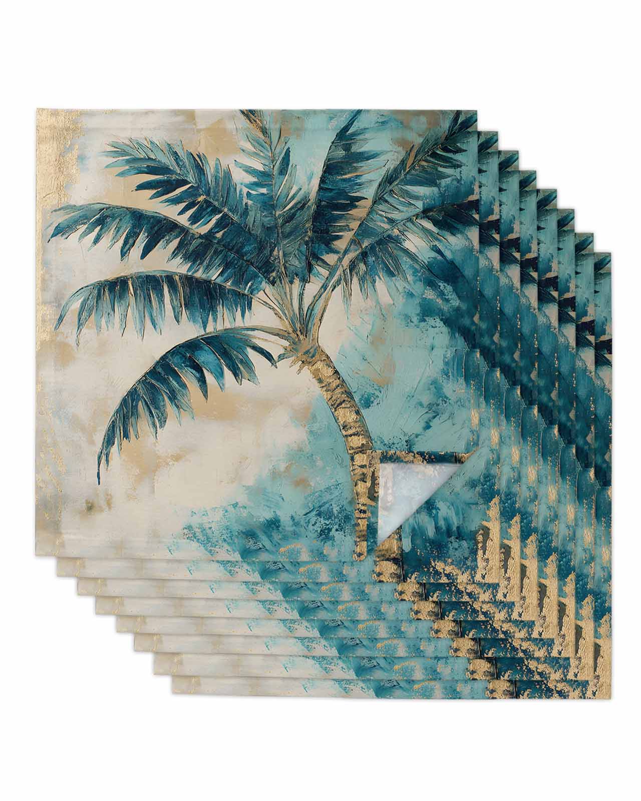 nqOlkjepod Coastal Beach Tree Cloth Napkins Set of 8 Reusable Dinner ...