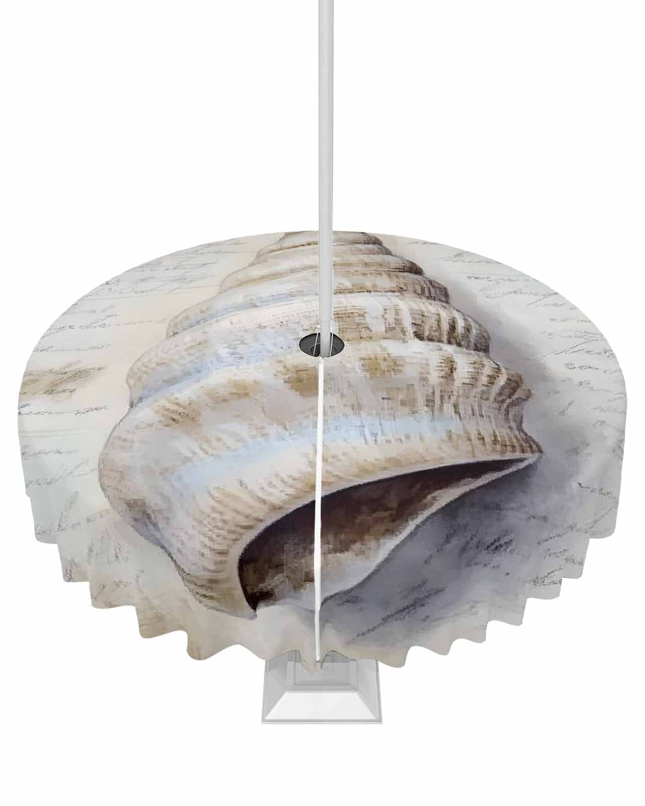 nqOlkjepod Coastal Conch Outdoor Tablecloth with Umbrella Hole & Zipper ...