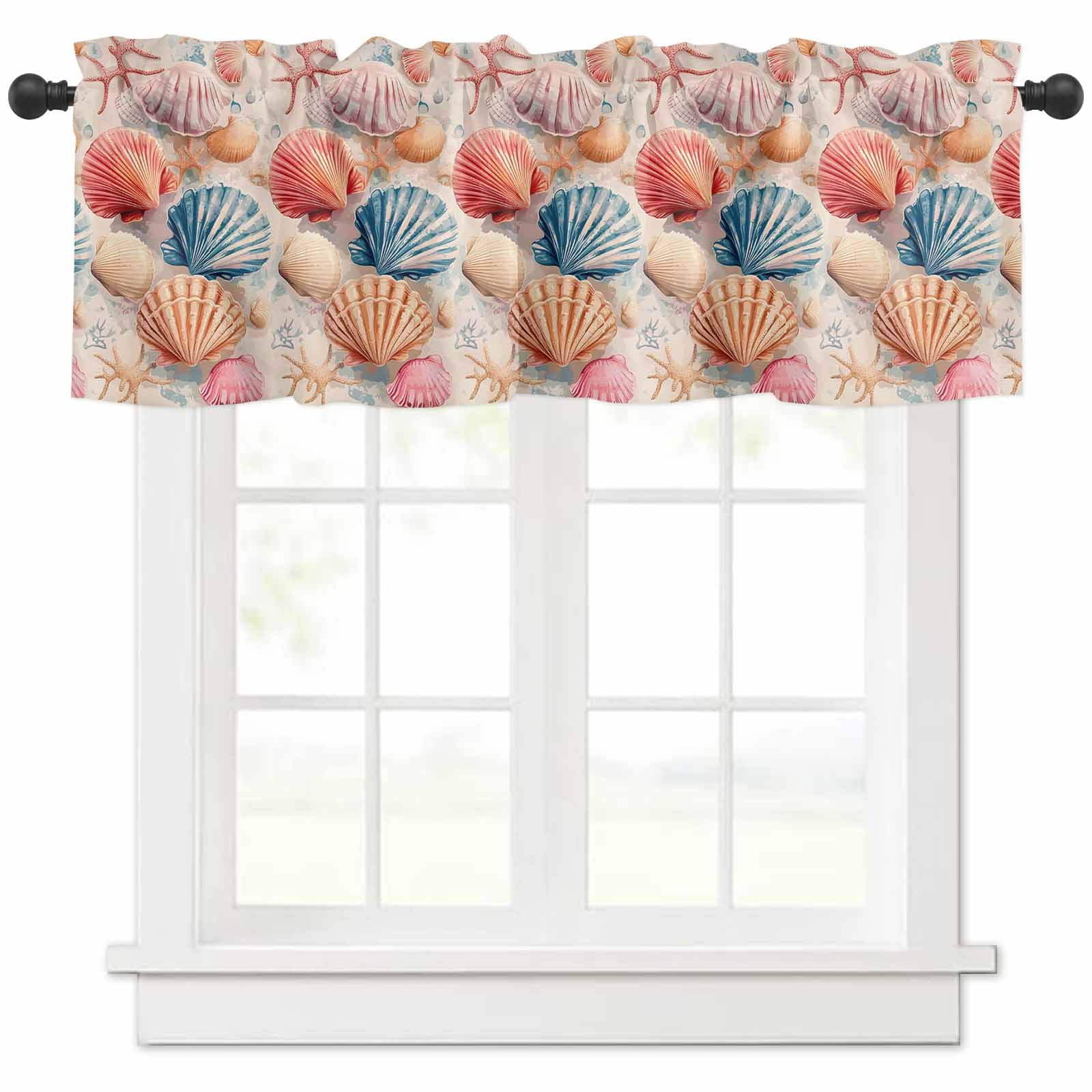 nqOlkjepod Coastal Farmhouse Short Window Curtain Valances, Summer ...