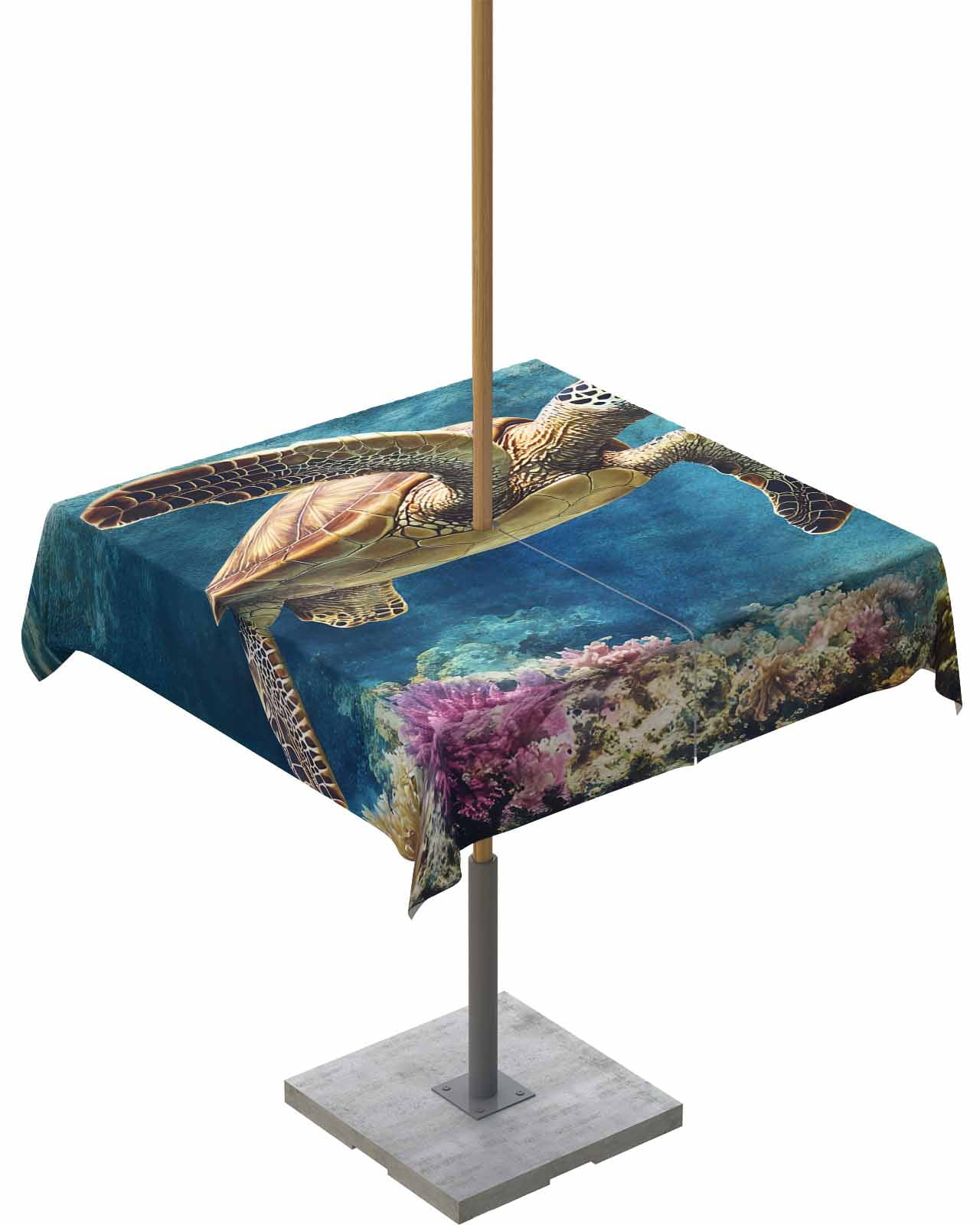 nqOlkjepod Coastal Turtle Outdoor Tablecloth with Umbrella Hole ...