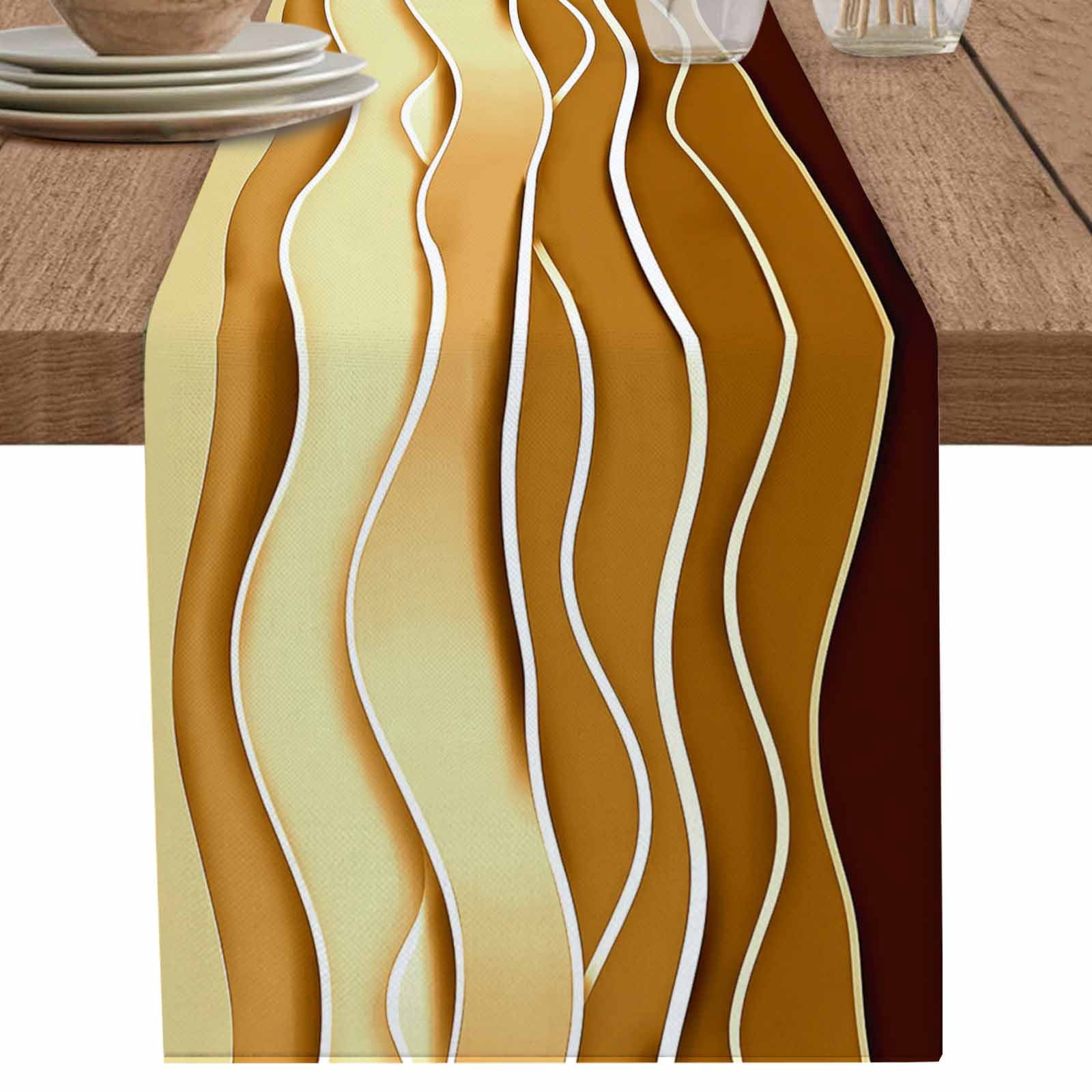 nqOlkjepod Coastal Yellow Table Runner 72 Inches Long Farmhouse Dress ...