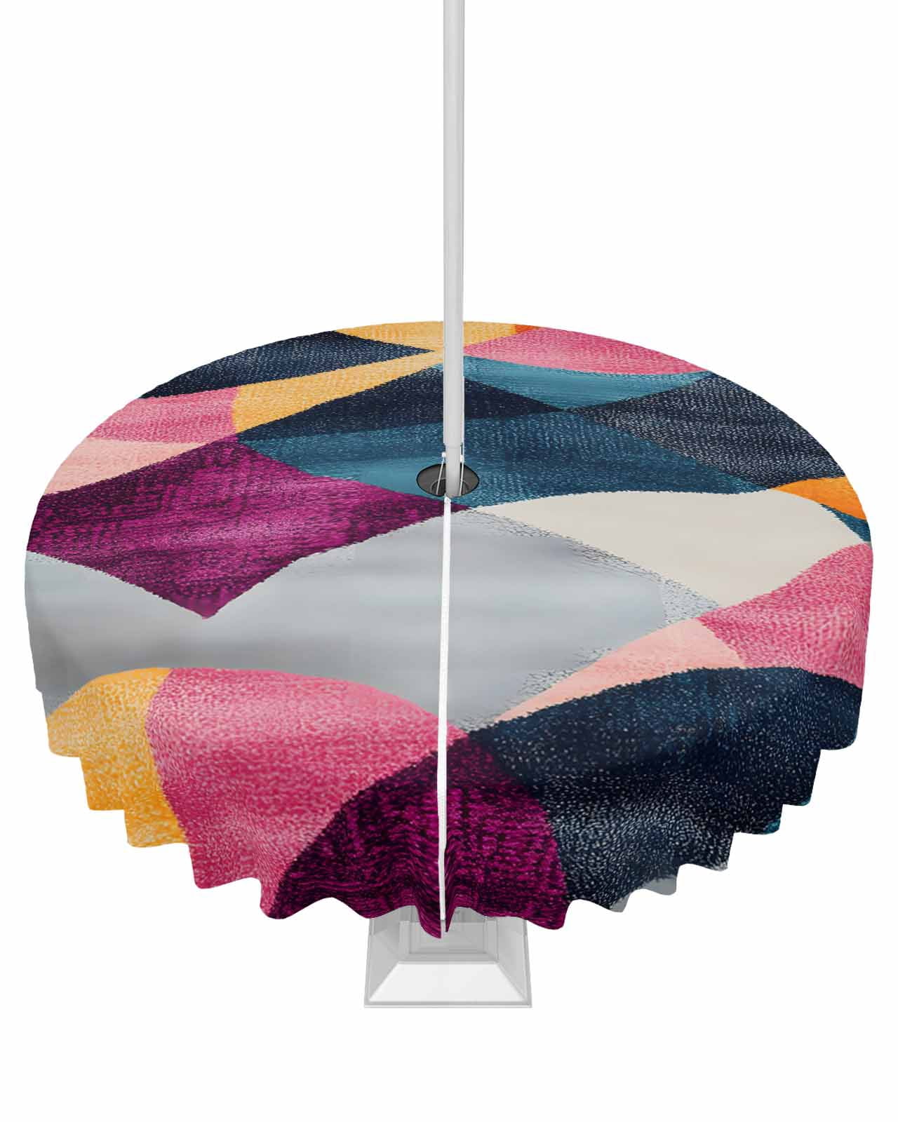 nqOlkjepod Colorful Abstract Outdoor Tablecloth with Umbrella Hole ...