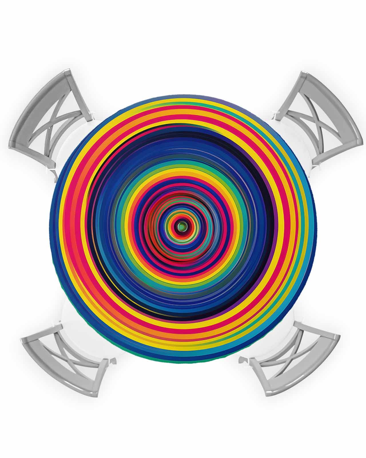 nqOlkjepod Colorful Circle Round Tablecloth, Fitted Table Cover with ...