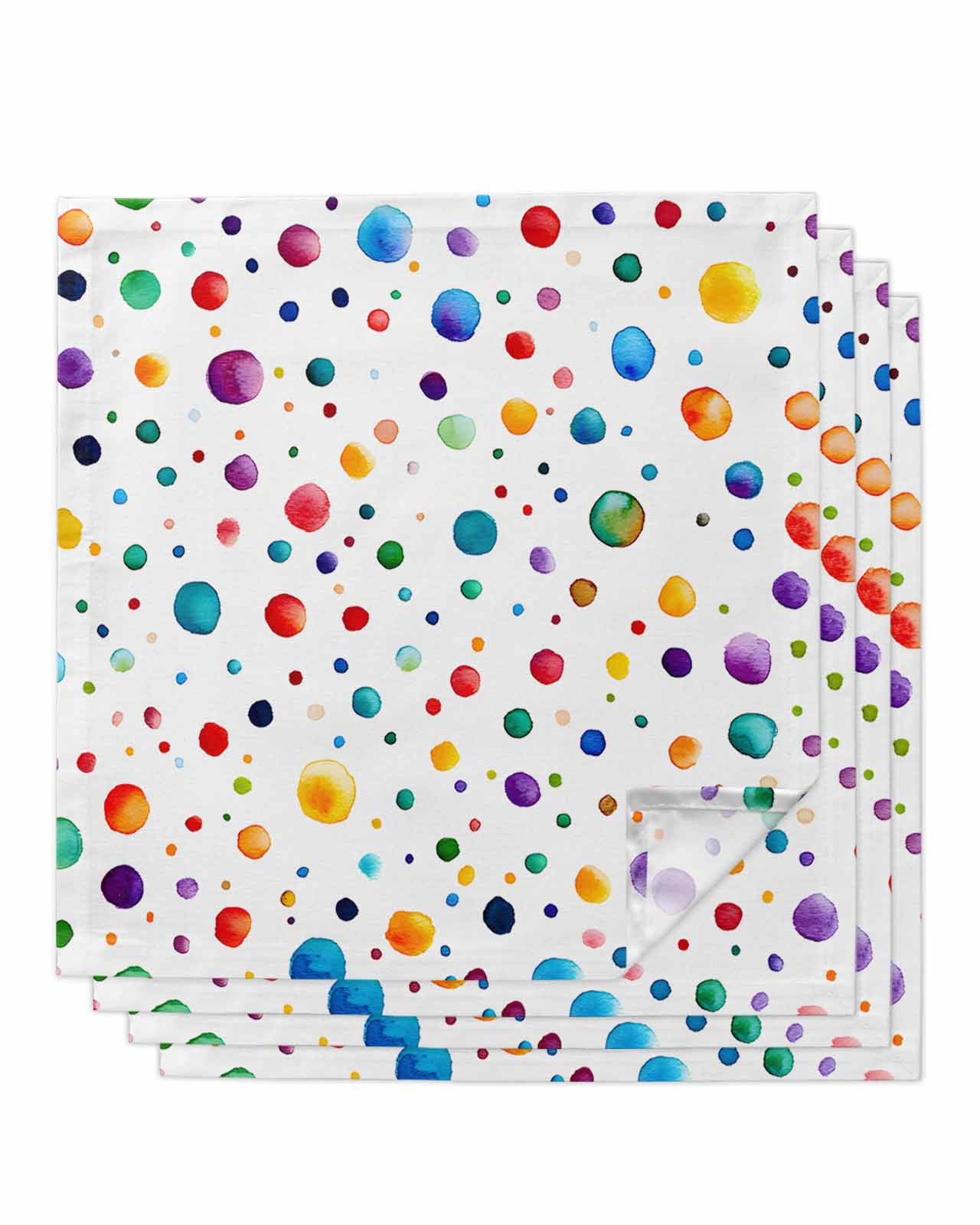 nqOlkjepod Colorful Polka Dot Cloth Napkins Set of 4 Reusable Dinner ...