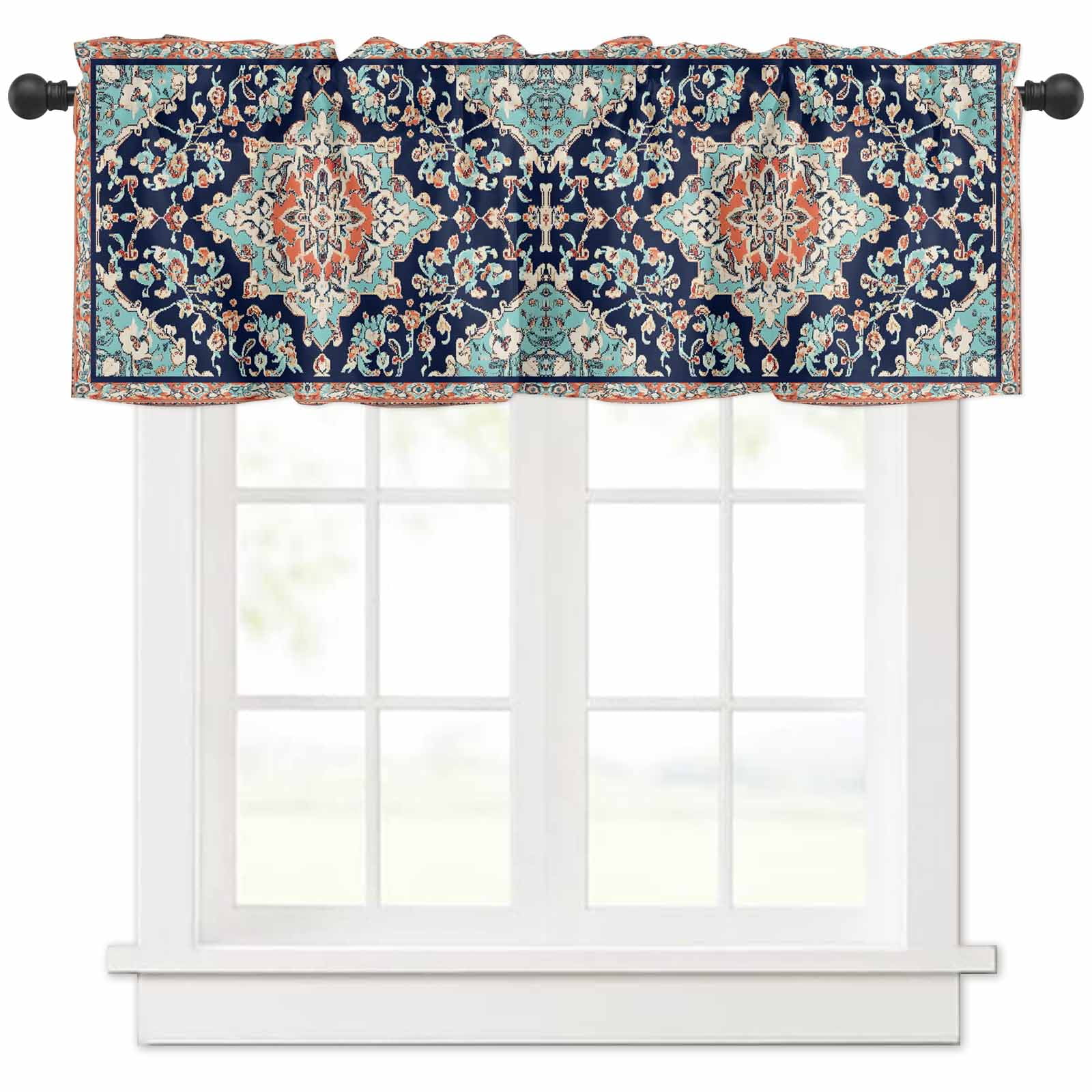 nqOlkjepod Colorful Southwest Farmhouse Short Window Curtain Valances ...