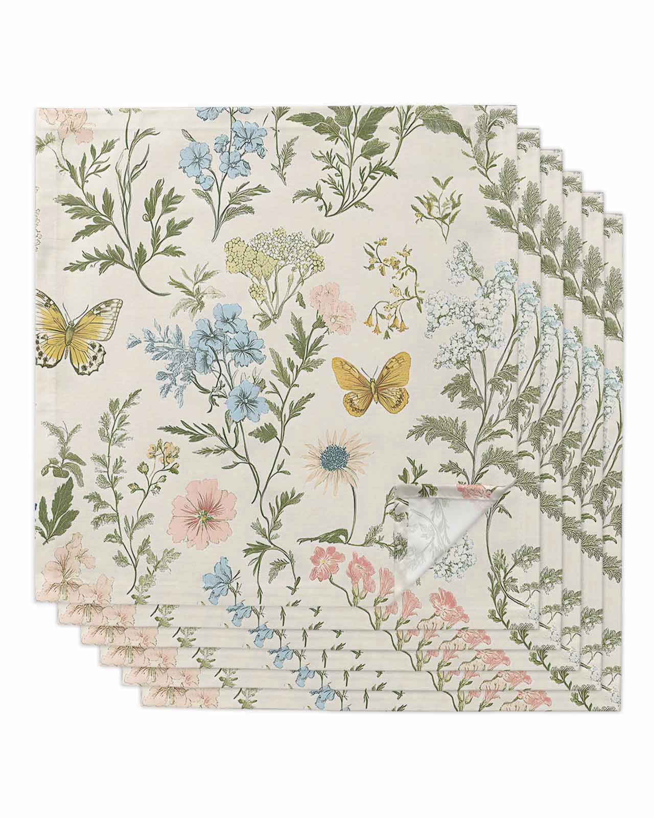 nqOlkjepod Colorful Spring Floral Cloth Napkins Set of 6 Reusable ...