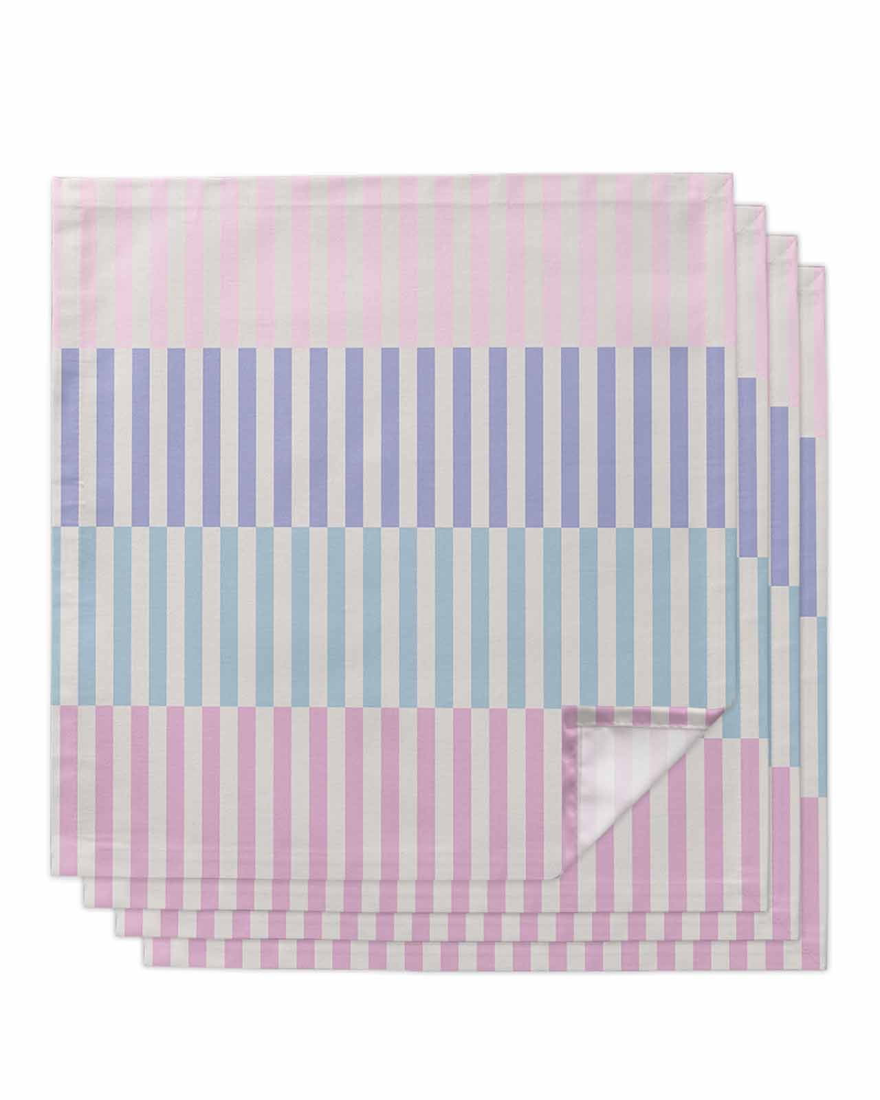 nqOlkjepod Colorful Stripe Cloth Napkins Set of 4 Reusable Dinner ...