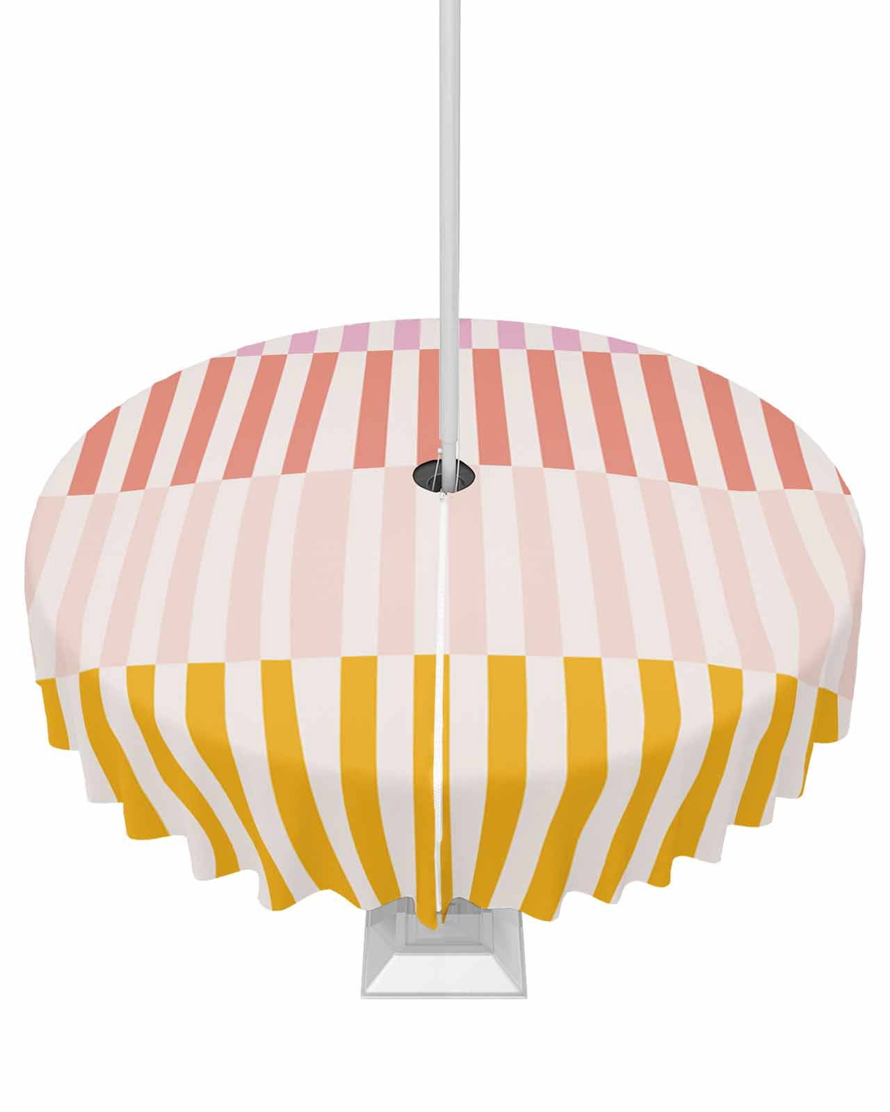 nqOlkjepod Colorful Stripe Outdoor Tablecloth with Umbrella Hole ...