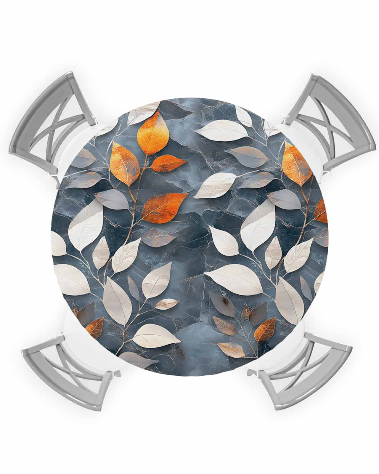 nqOlkjepod Country Leaves Round Tablecloth, Fitted Table Cover with ...