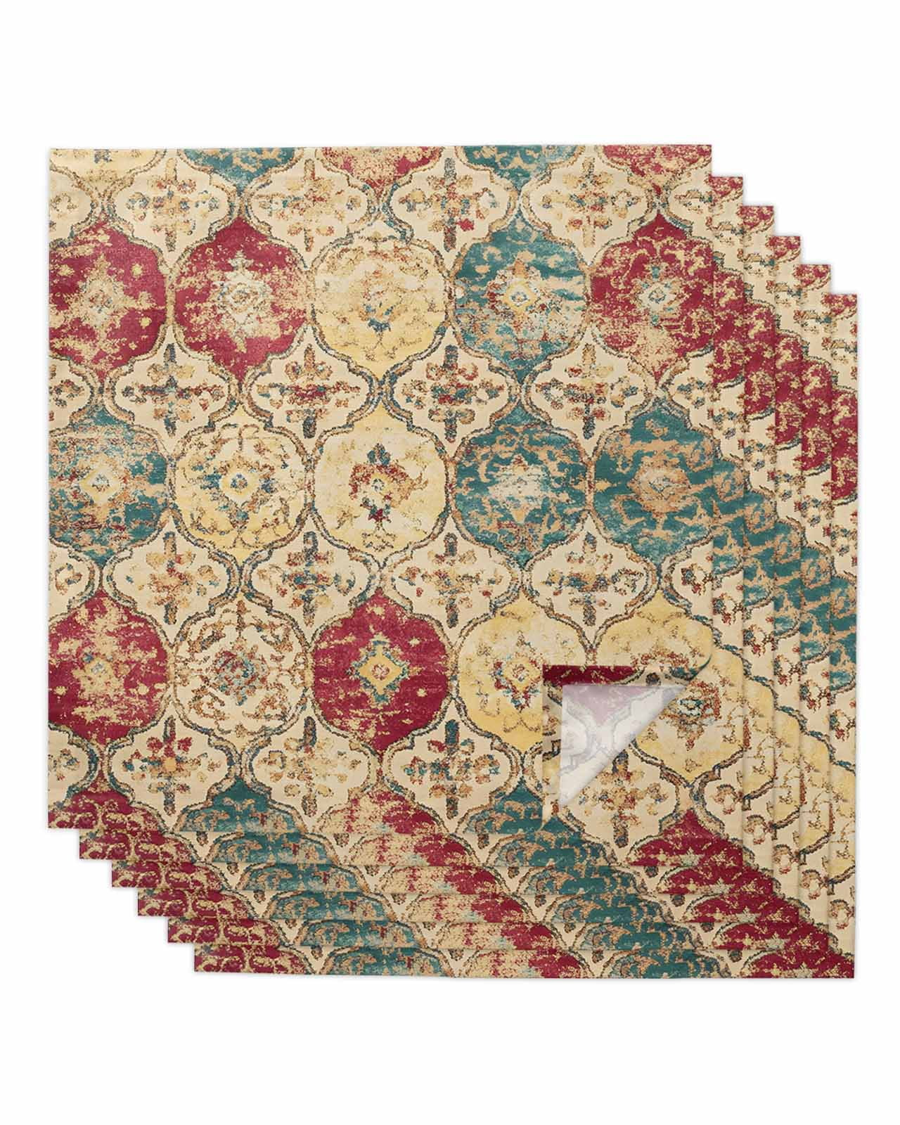 nqOlkjepod Country Morocco Cloth Napkins Set of 6 Reusable Dinner ...