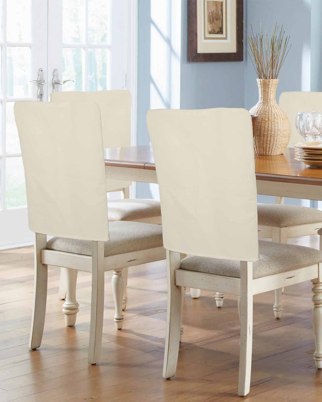 nqOlkjepod Cream Chair Covers Set of 4, Decorative Chair Back Cover ...