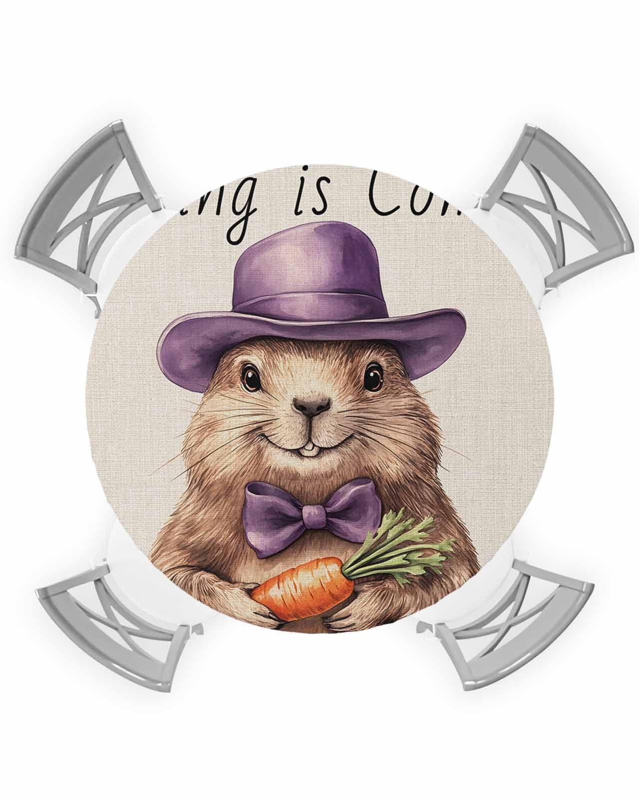 nqOlkjepod Cute Broaw Animal Round Tablecloth, Fitted Table Cover with ...