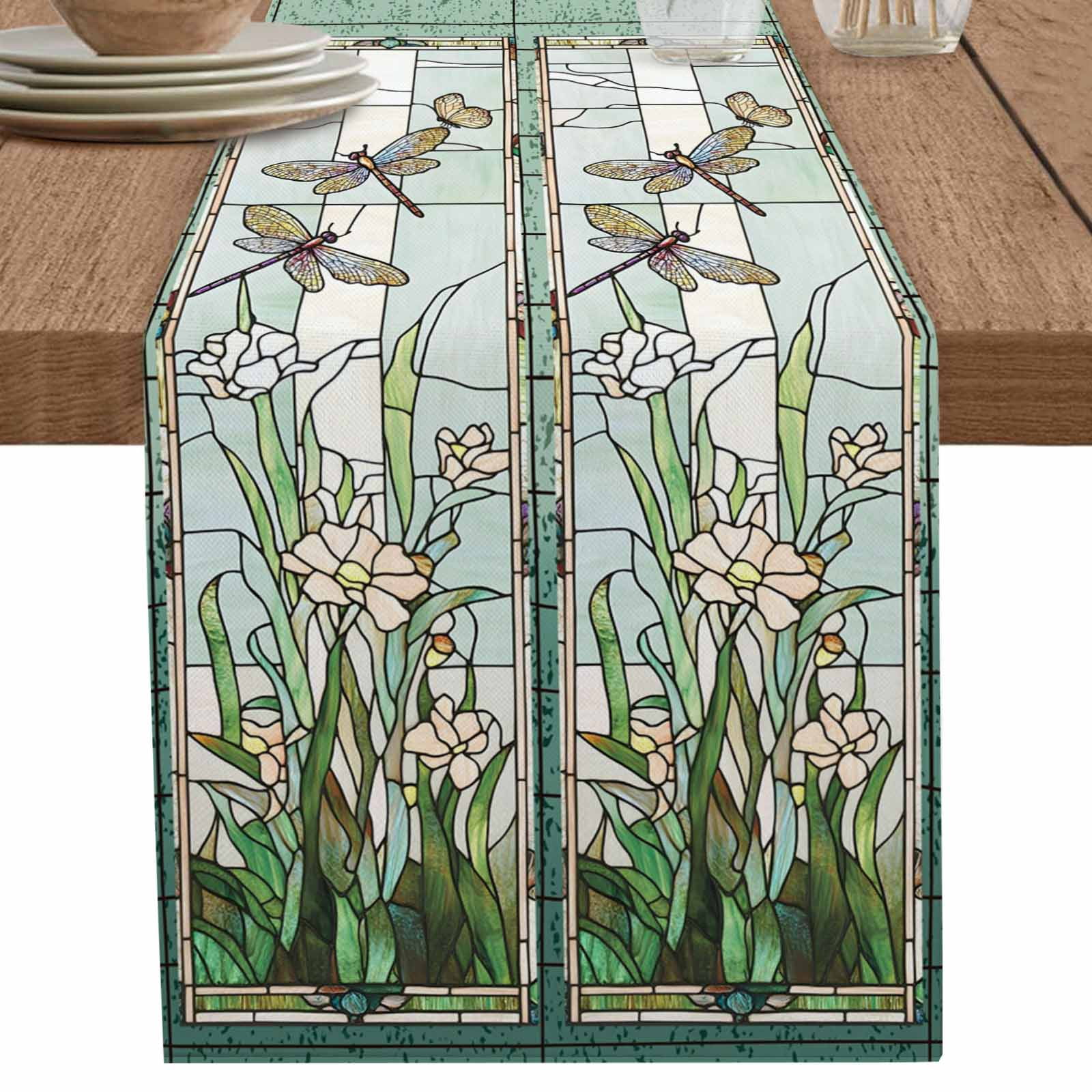 nqOlkjepod Dark Green Grass Table Runner 72 Inches Long Farmhouse Dress ...