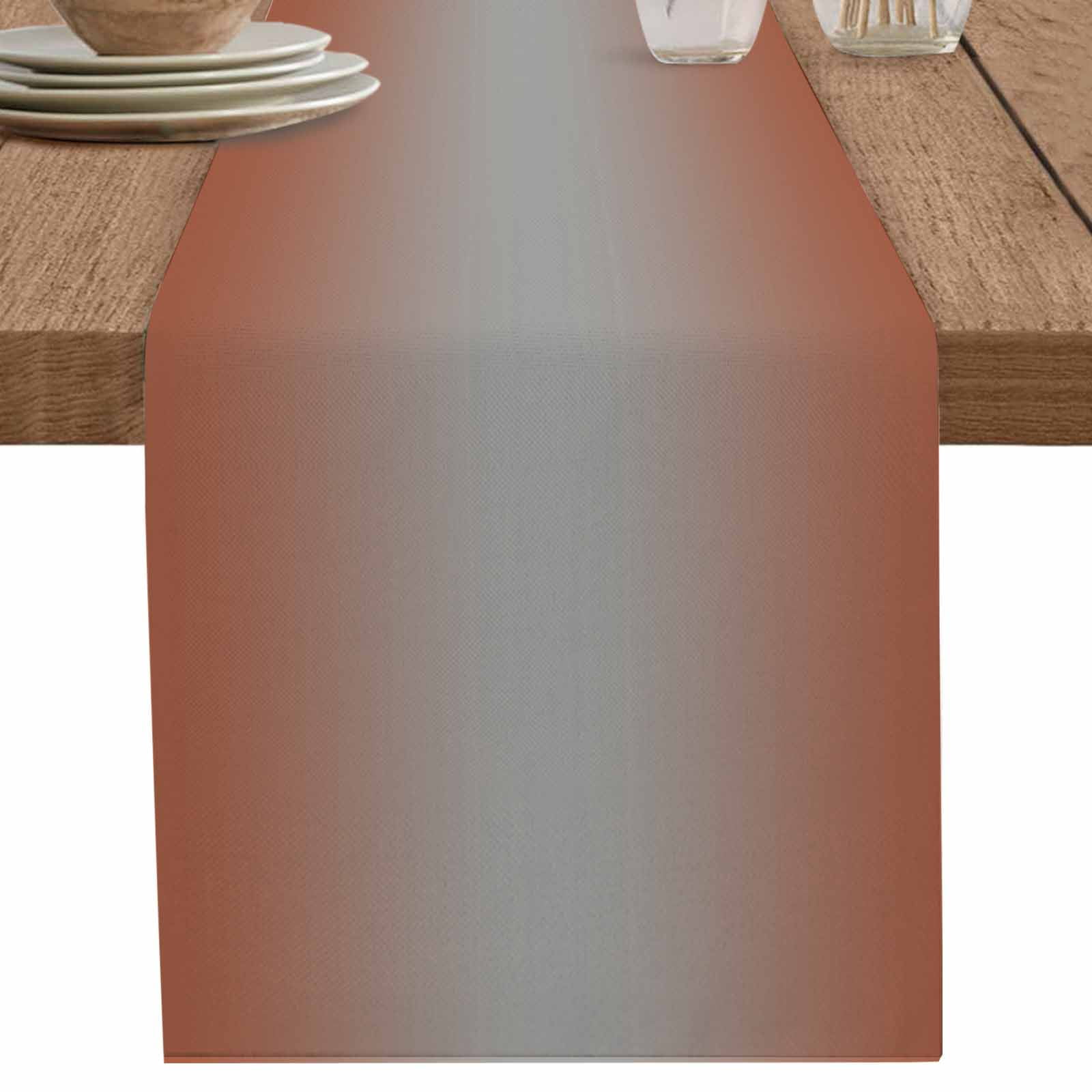 nqOlkjepod Dark Orange Grey Ombre Table Runner 72 Inches Long Farmhouse ...