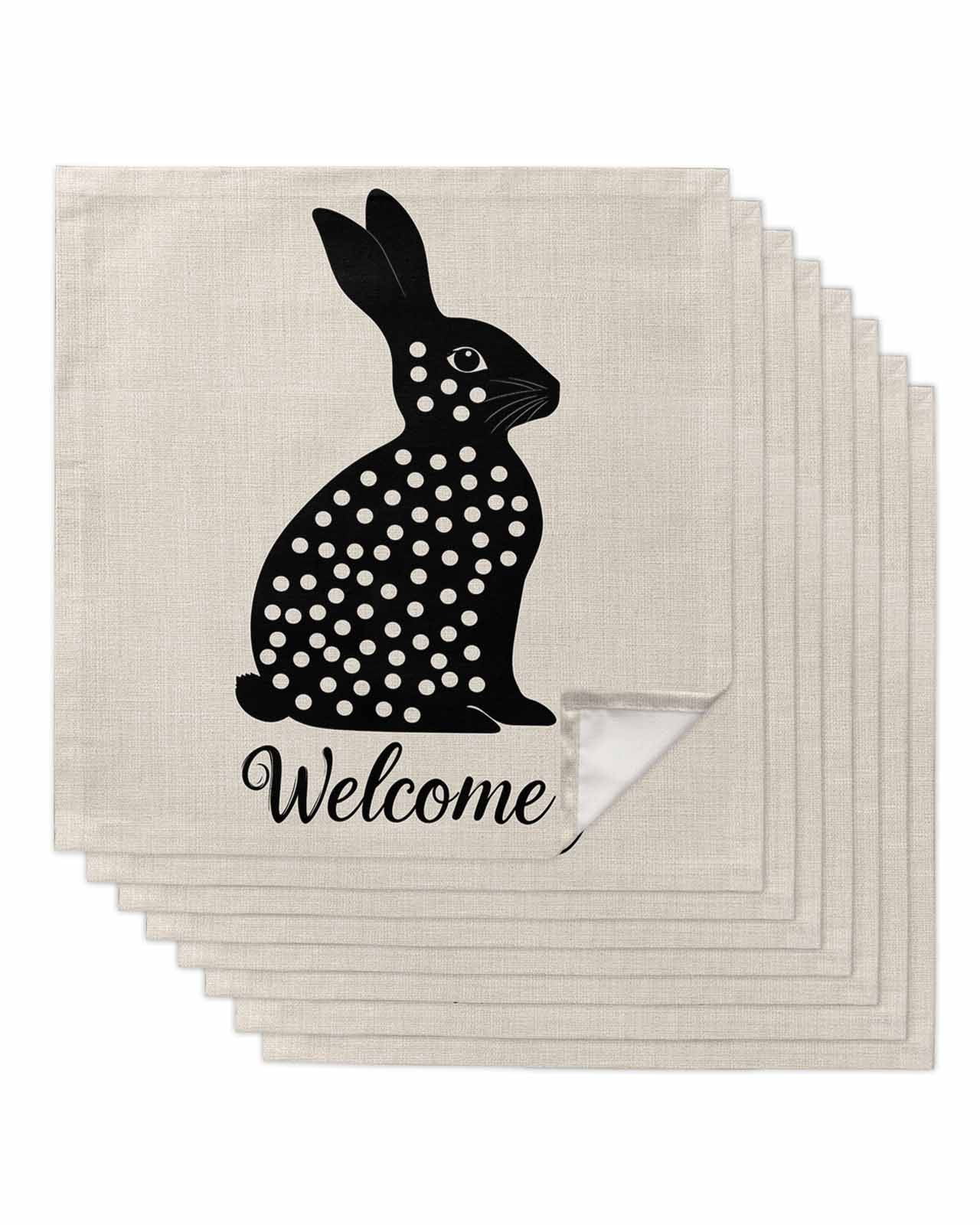 nqOlkjepod Easter Bunny Cloth Napkins Set of 8 Reusable Dinner Napkins ...