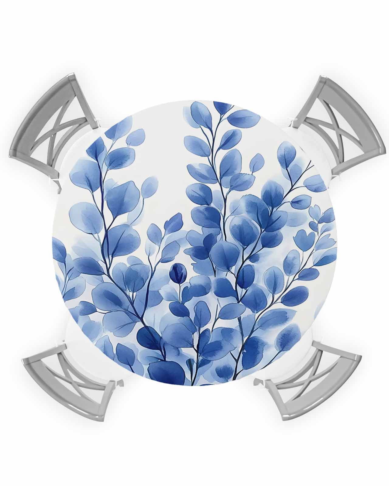 nqOlkjepod Elegant Eucalyptus Round Tablecloth, Fitted Table Cover with ...