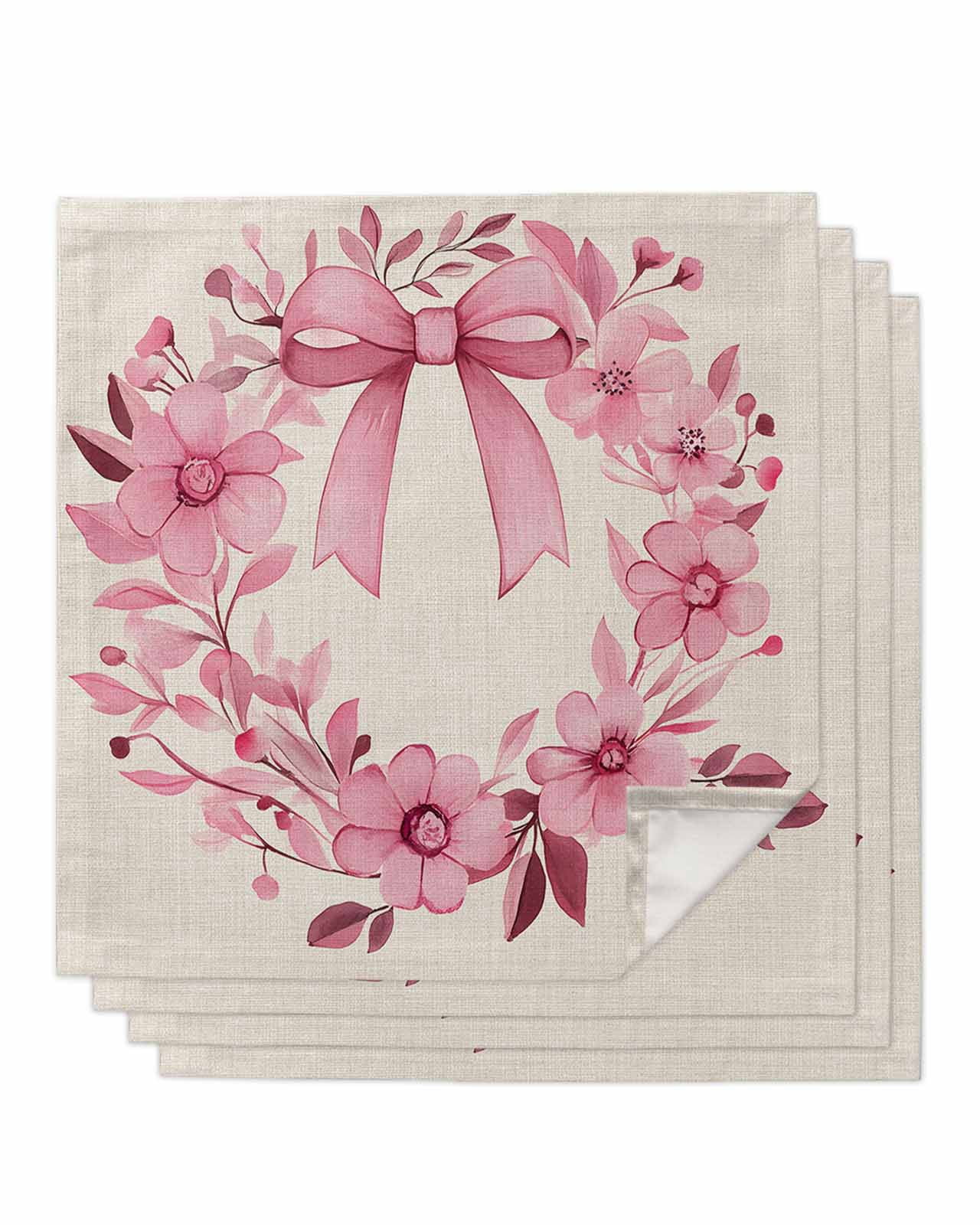 nqOlkjepod Eucalyptus Flower Cloth Napkins Set of 4 Reusable Dinner ...
