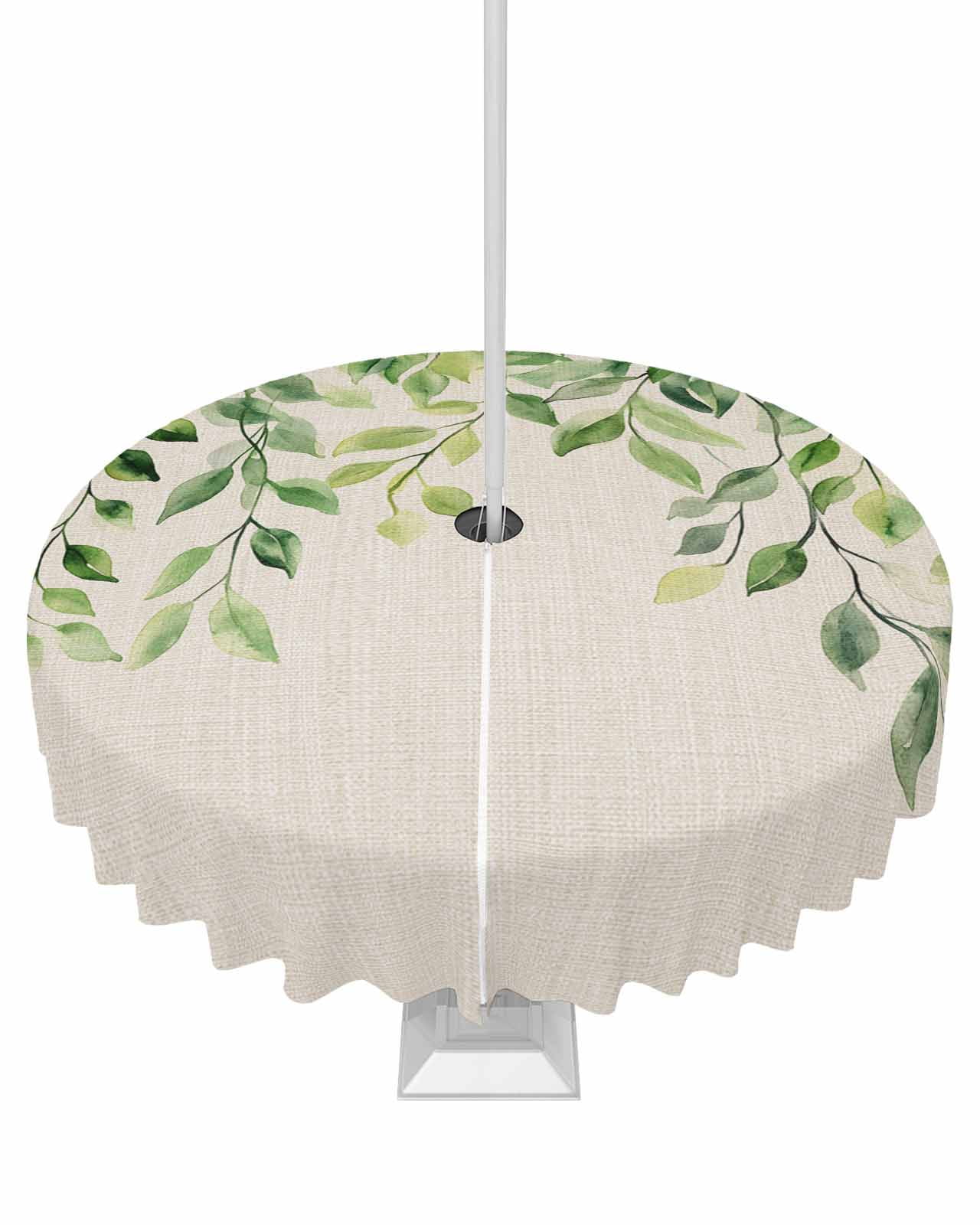 nqOlkjepod Eucalyptus Leaves Outdoor Tablecloth with Umbrella Hole ...