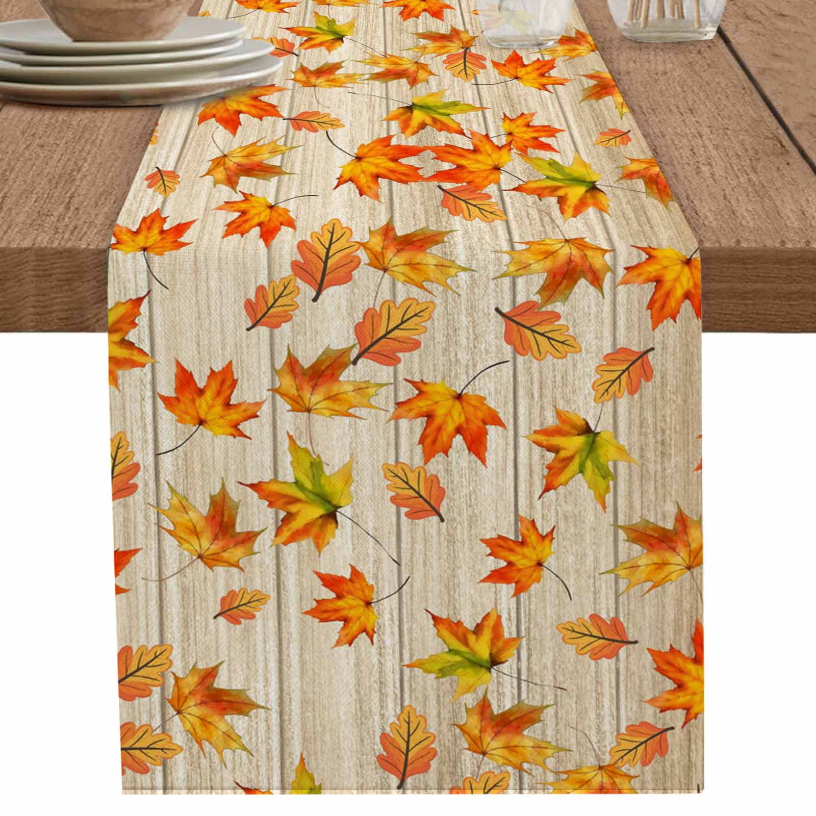 nqOlkjepod Fall Maple Leaf Table Runner 120 Inches Long Farmhouse Dress ...