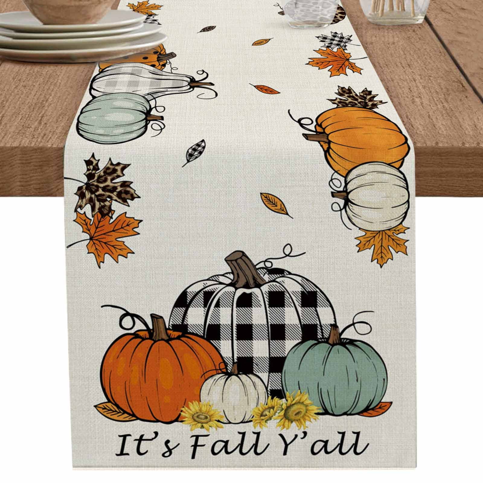 nqOlkjepod Fall Table Runner 108 Inches Long Farmhouse Dress Scarves ...