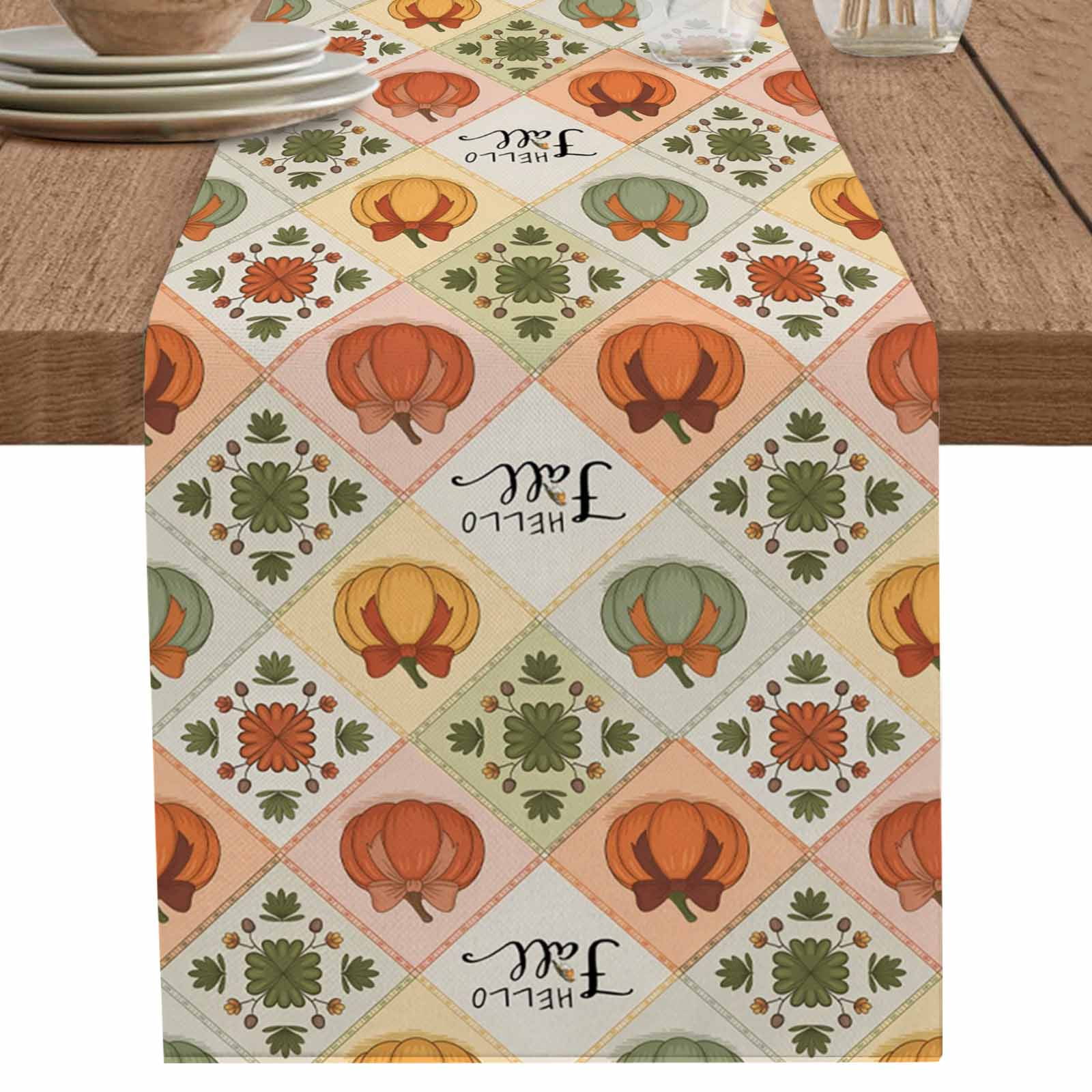 nqOlkjepod Fall Table Runner 90 Inches Long Farmhouse Dress Scarves ...